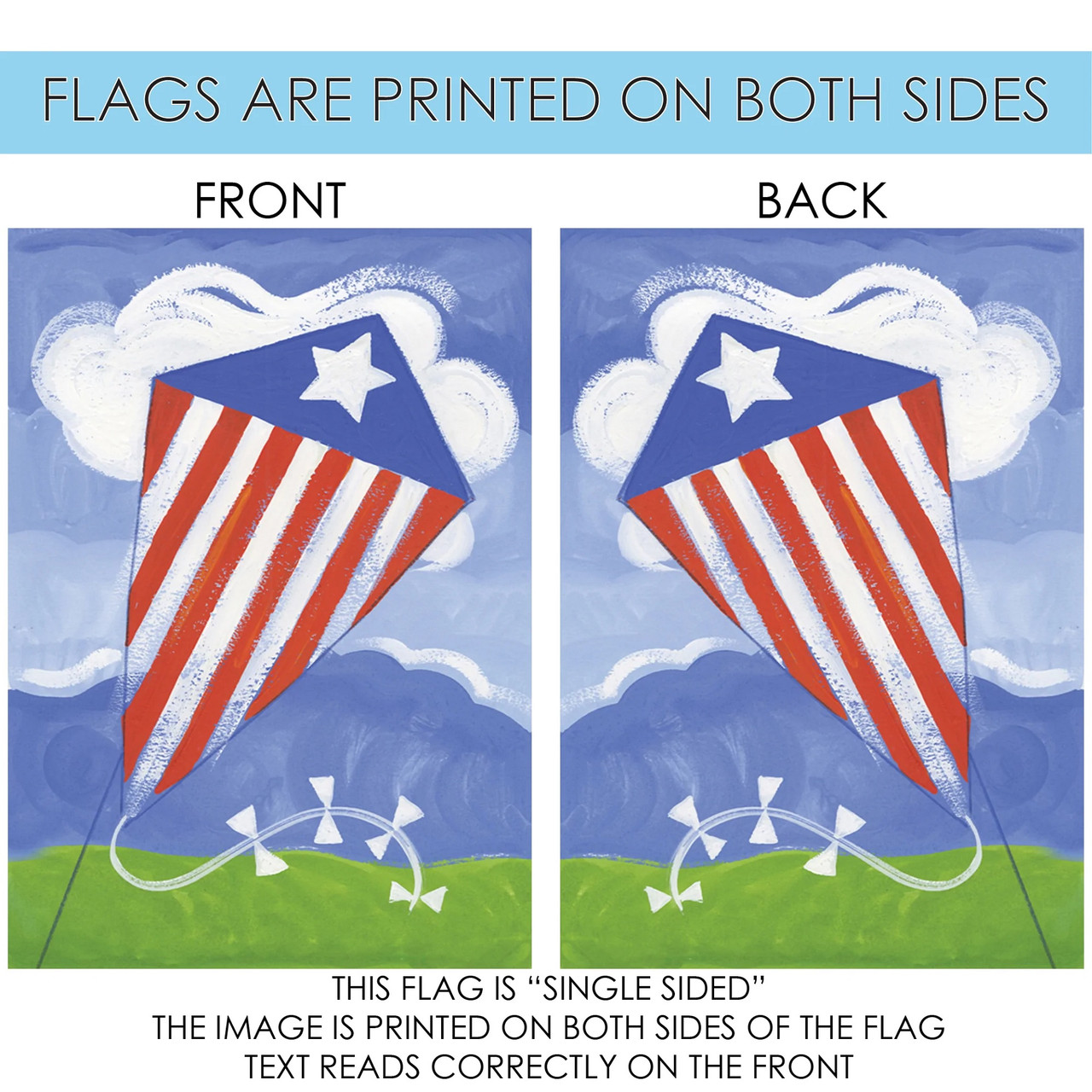 Patriotic Kite Outdoor Garden Flag 18" x 12.5" | Christmas Central