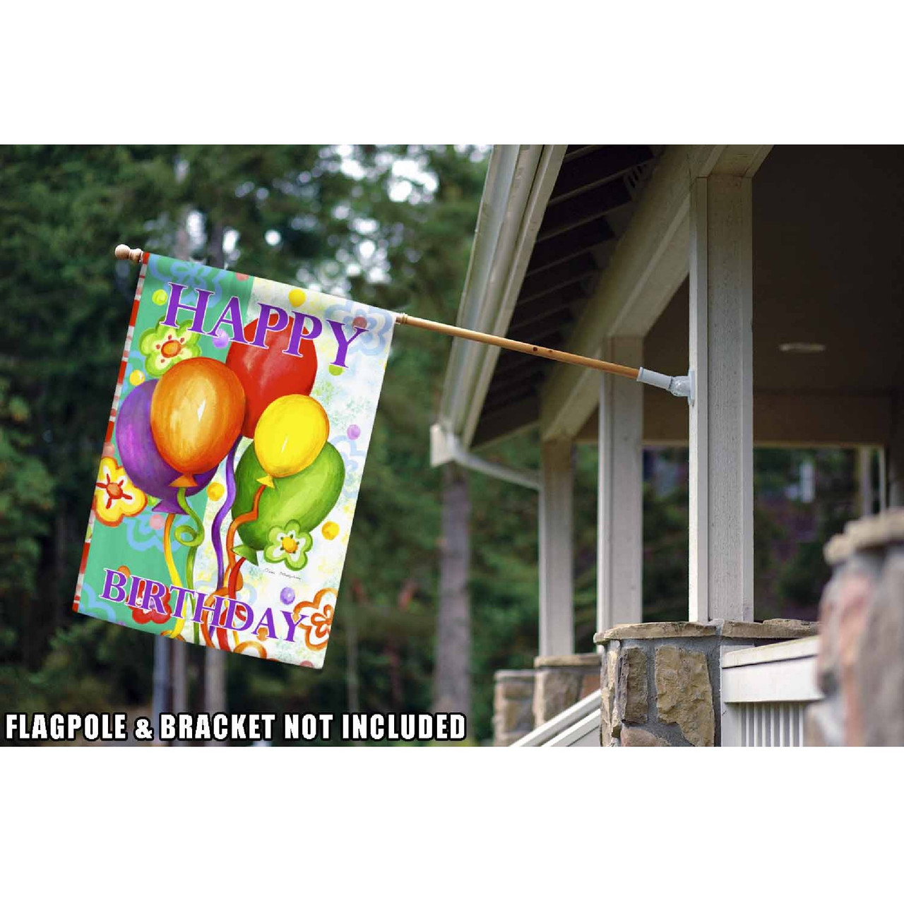 Colorful Balloons 'Happy Birthday' Outdoor House Flag 40" x 28 ...