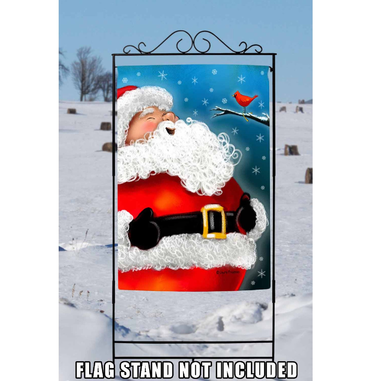 Christmas Laughing Santa Outdoor House Flag 40" x 28" | Christmas Central
