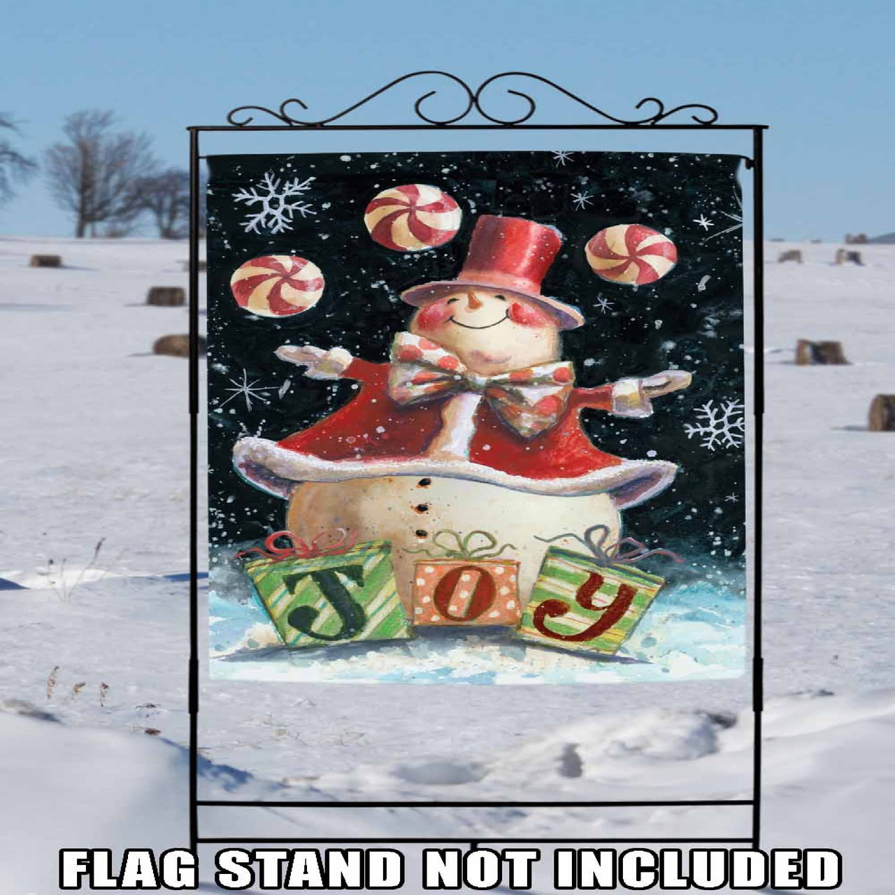 Decorative Winter Christmas Joy Outdoor House Flag 40" x 28 ...