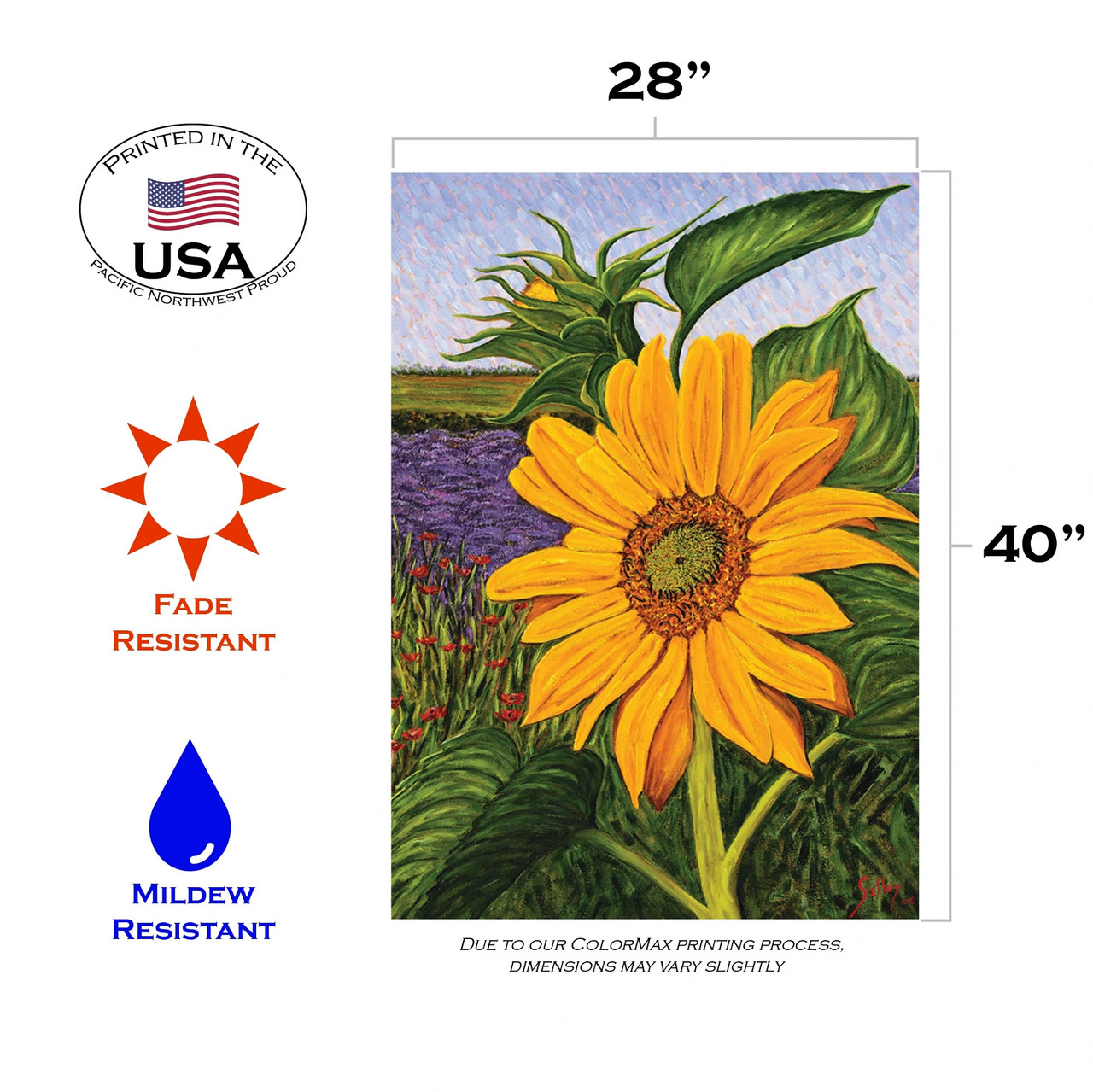 Sunflower Outdoor House Flag - 40" x 28" | Christmas Central