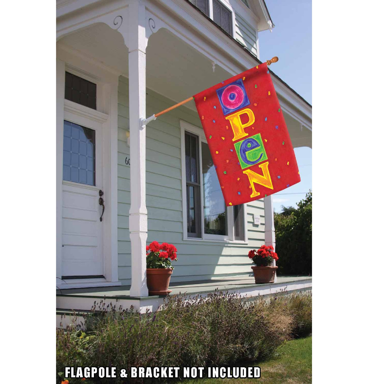 'Open' Outdoor House Flag 40" x 28" | Christmas Central