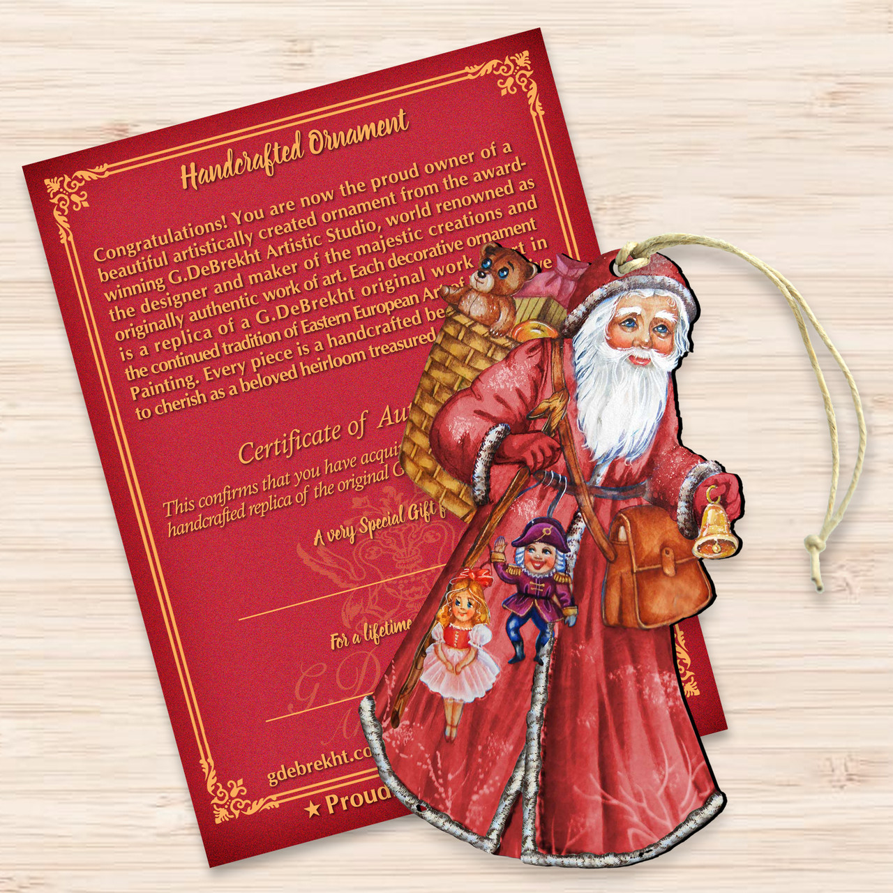 Set of 2 Saint Nick the Real Santa with a Nutcracker Wooden Christmas ...