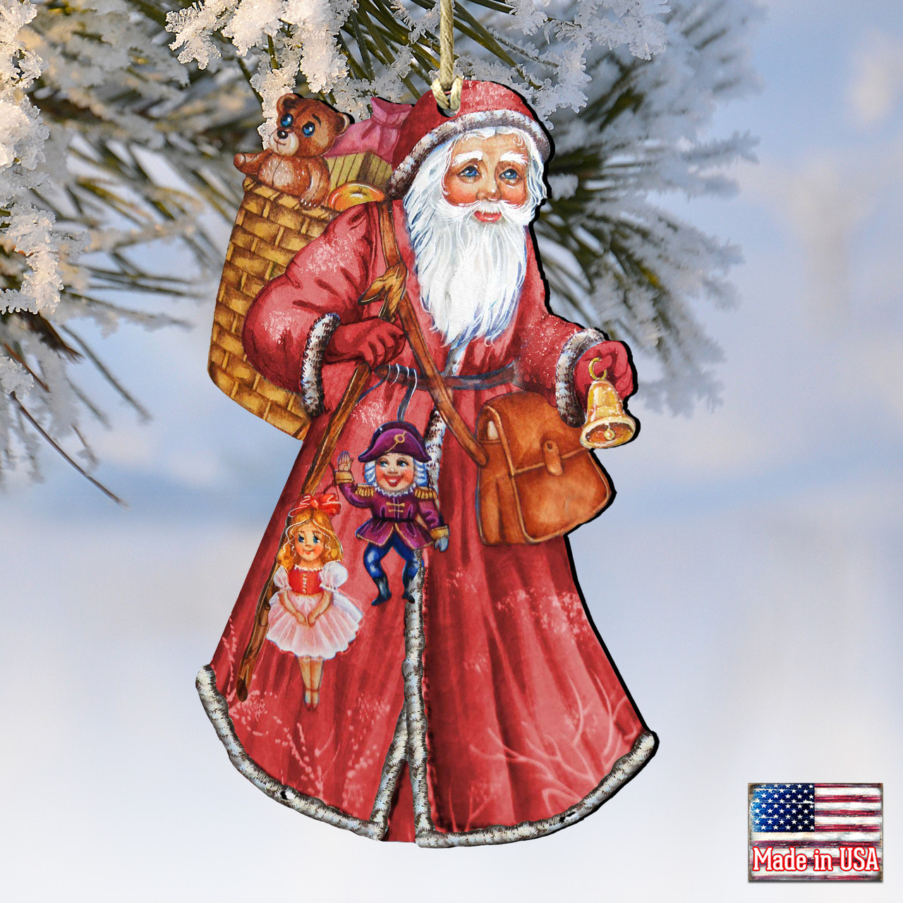 Set of 2 Saint Nick the Real Santa with a Nutcracker Wooden Christmas ...