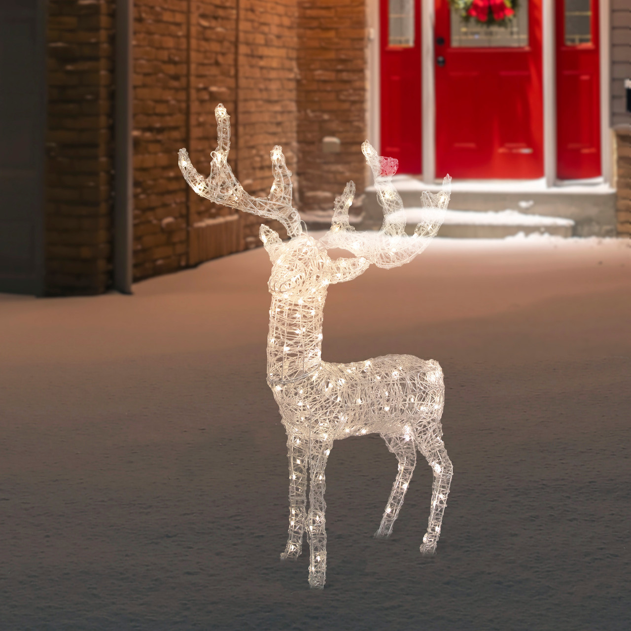 46.5" LED Lighted Commercial Grade Acrylic Reindeer Outdoor Christmas ...