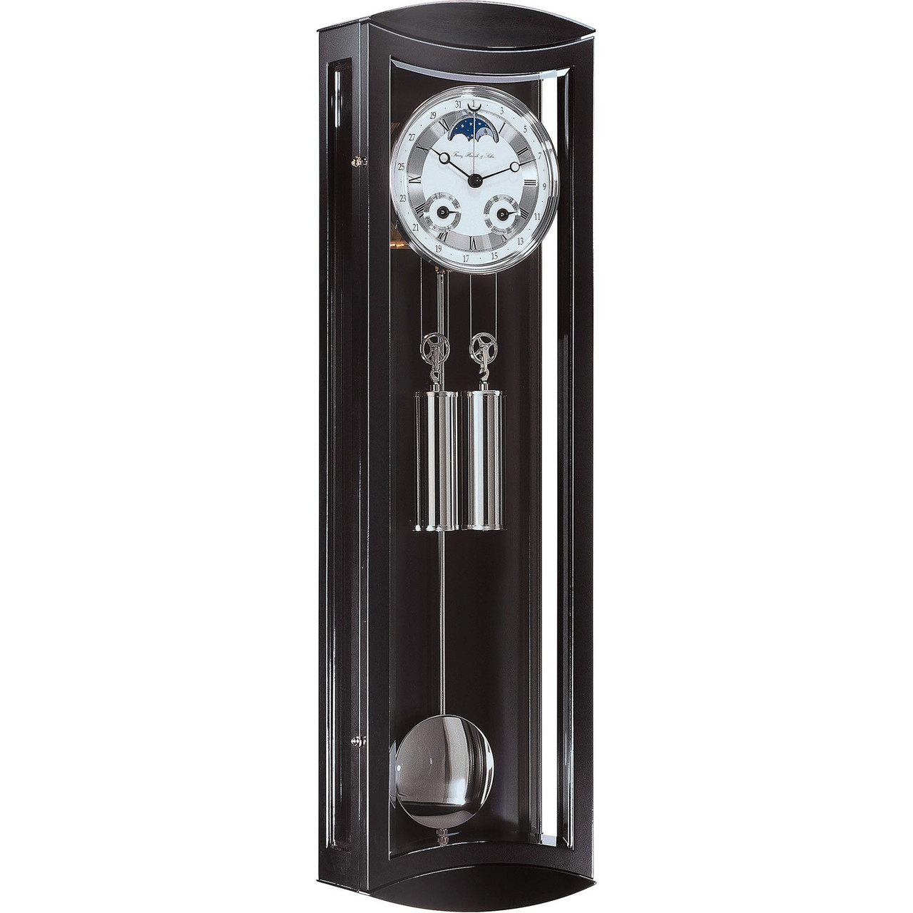 31" Black & Silver Rectangular Regulator Pendulum Wall Clock ...