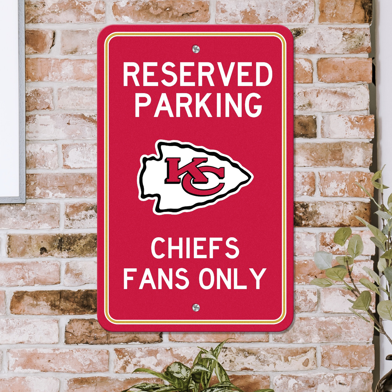 18" NFL Kansas City Chiefs 'Reserved Parking' Wall Sign | Christmas Central
