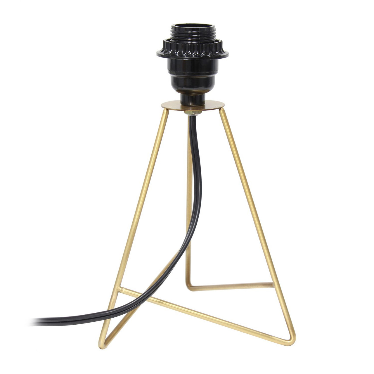 Wired Base Table Lamp with Drum Shade - 13.5" - Gold & White ...