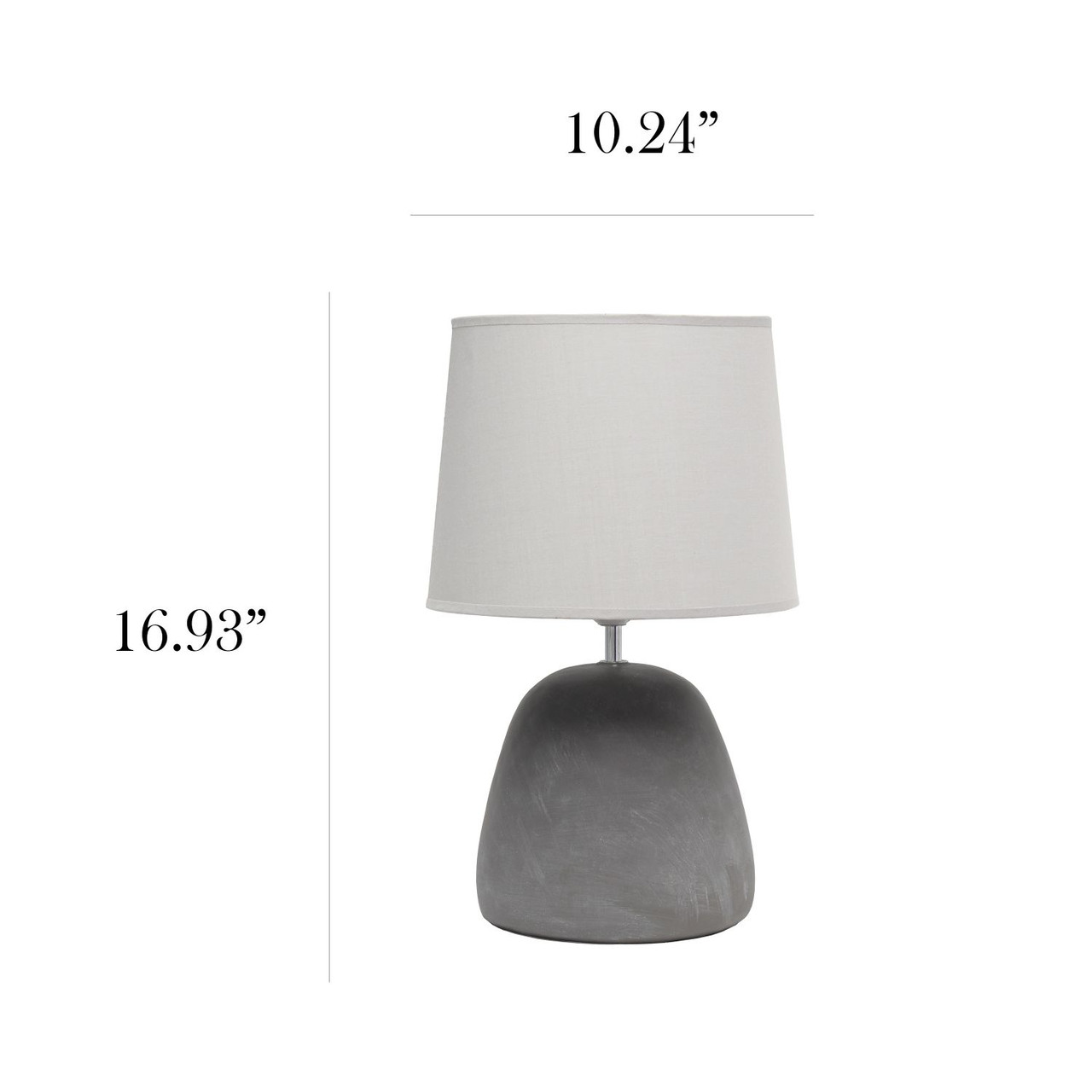 16.5" Gray Round Ceramic Base Table Lamp with Tapered Shade | Christmas ...