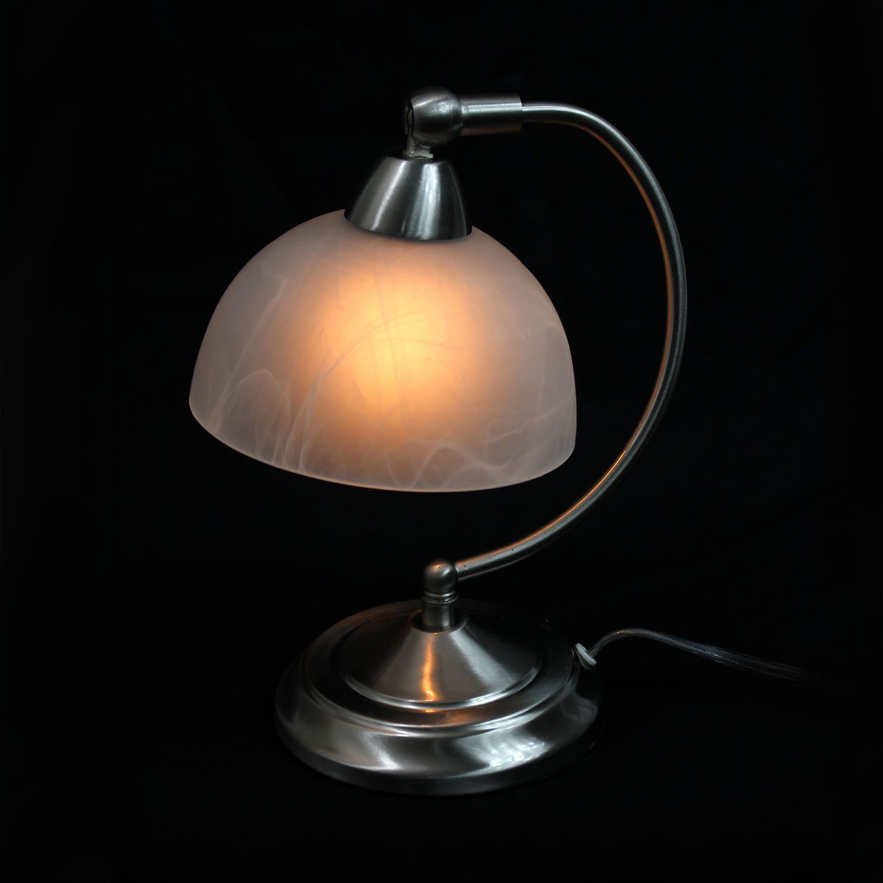 13" Silver Mini Bankers Desk Lamp with Touch Dimmer Control Base ...