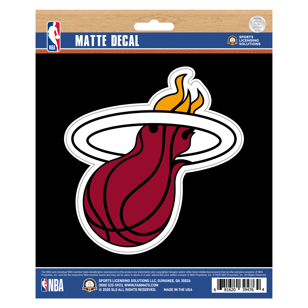 6.25" NBA Miami Heat Matte Automotive Decal Sticker | Christmas Central