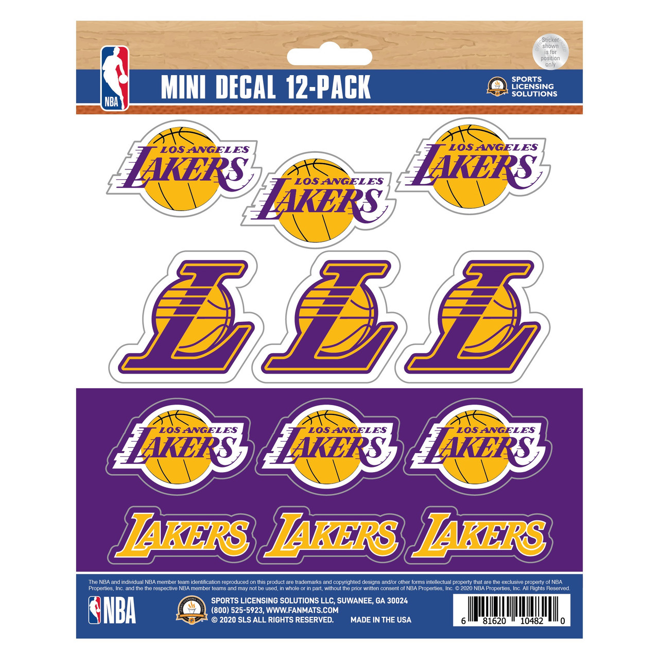 12ct NBA Los Angeles Lakers Automotive Mini Decal Stickers 6.25 ...