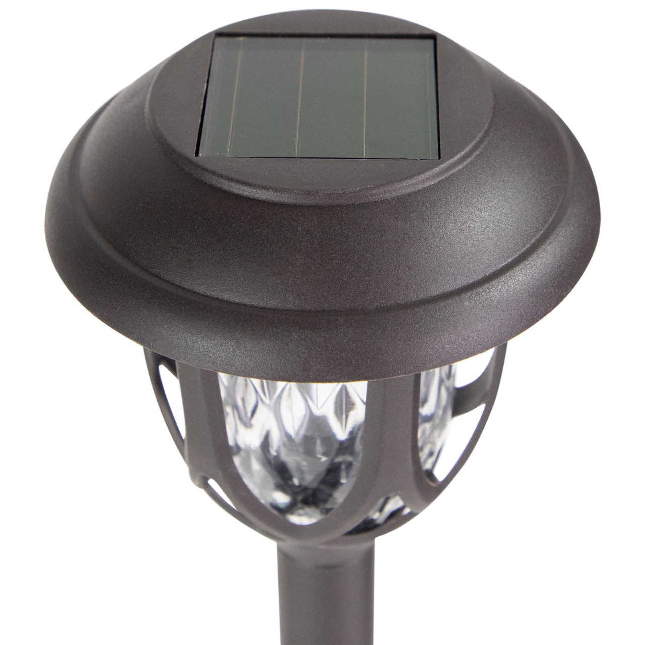 Set of 6 Black Lantern Style Solar Powered LED Pathway Markers, 16.25 ...