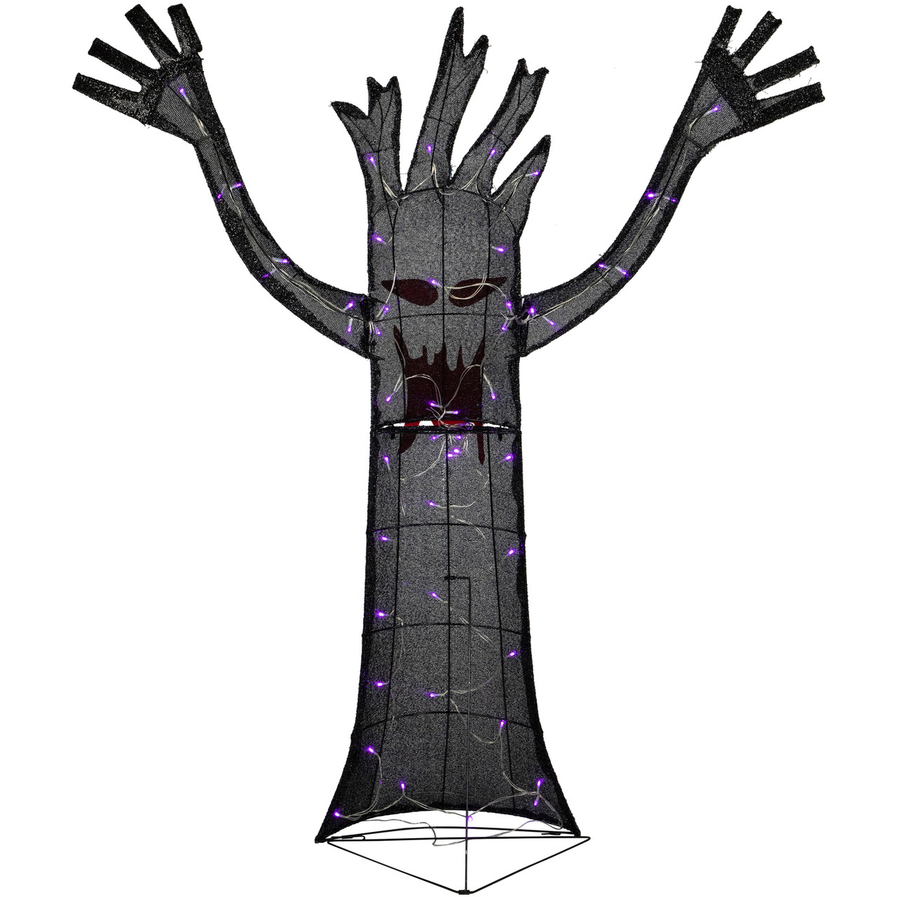 55" LED Lighted Black Terrifying Tree Outdoor Halloween Decoration ...