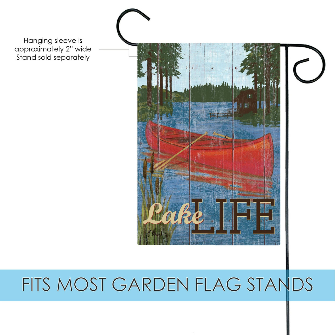 Red & Blue Rustic Lake Life Outdoor Garden Flag 18" x 12.5" | Christmas ...