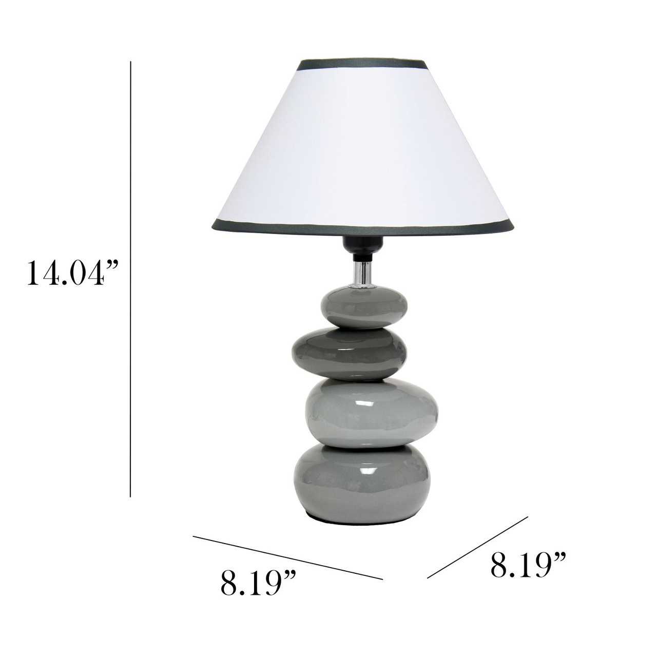 14" Gray Stone Table Lamp with Shade | Christmas Central