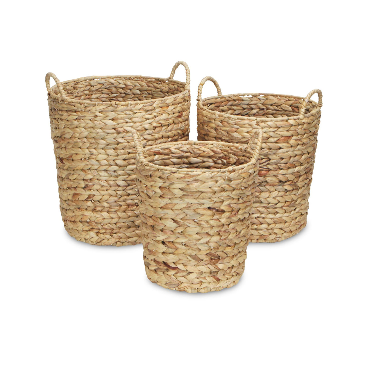 Set of 3 Brown Tapered Straight Side Storage Baskets 15.75" | Christmas ...
