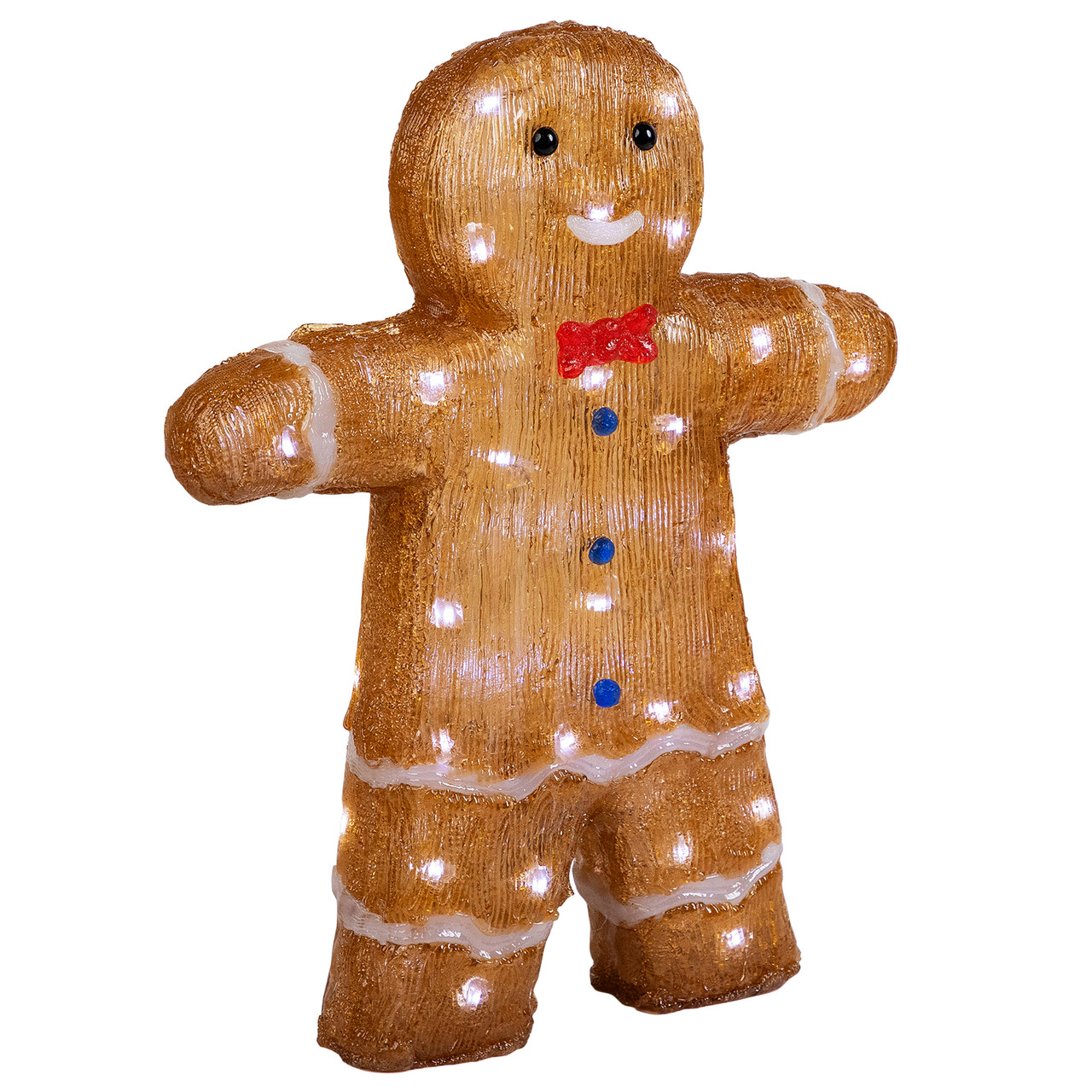 16" LED Lighted Acrylic Gingerbread Man with Bow Tie Christmas ...