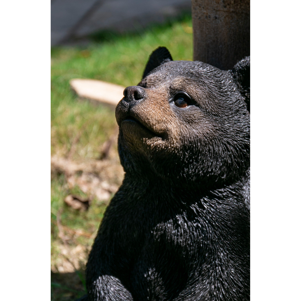 14.25" Sitting Bear Cub with Head Up Outdoor Garden Statue | Christmas ...