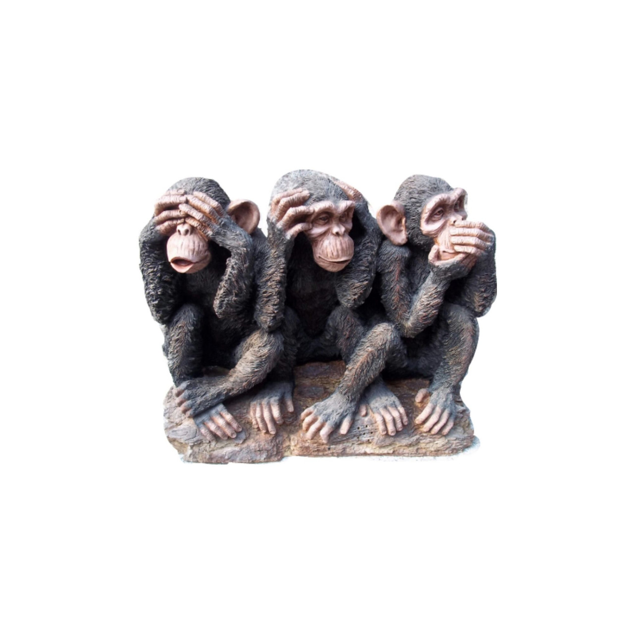 16" Black & Brown Three Wise Monkeys Outdoor Garden Statue | Christmas ...