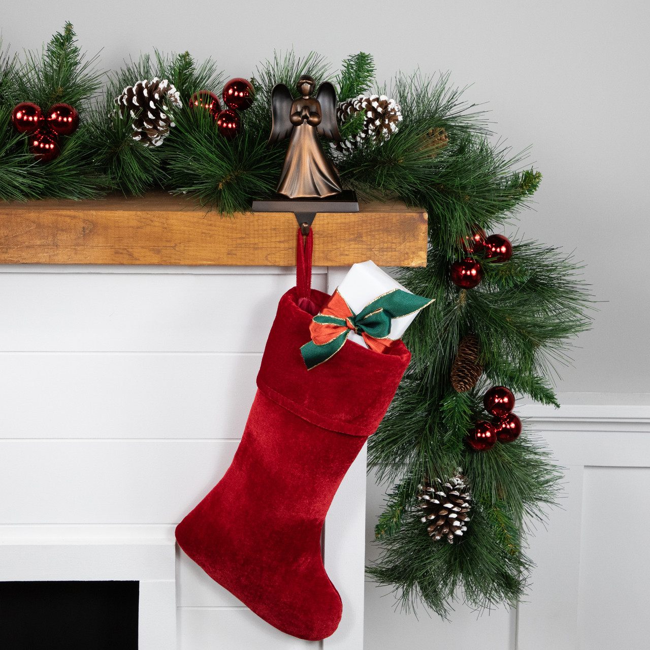 7" Copper-tone Praying Angel Metal Christmas Stocking Holder ...