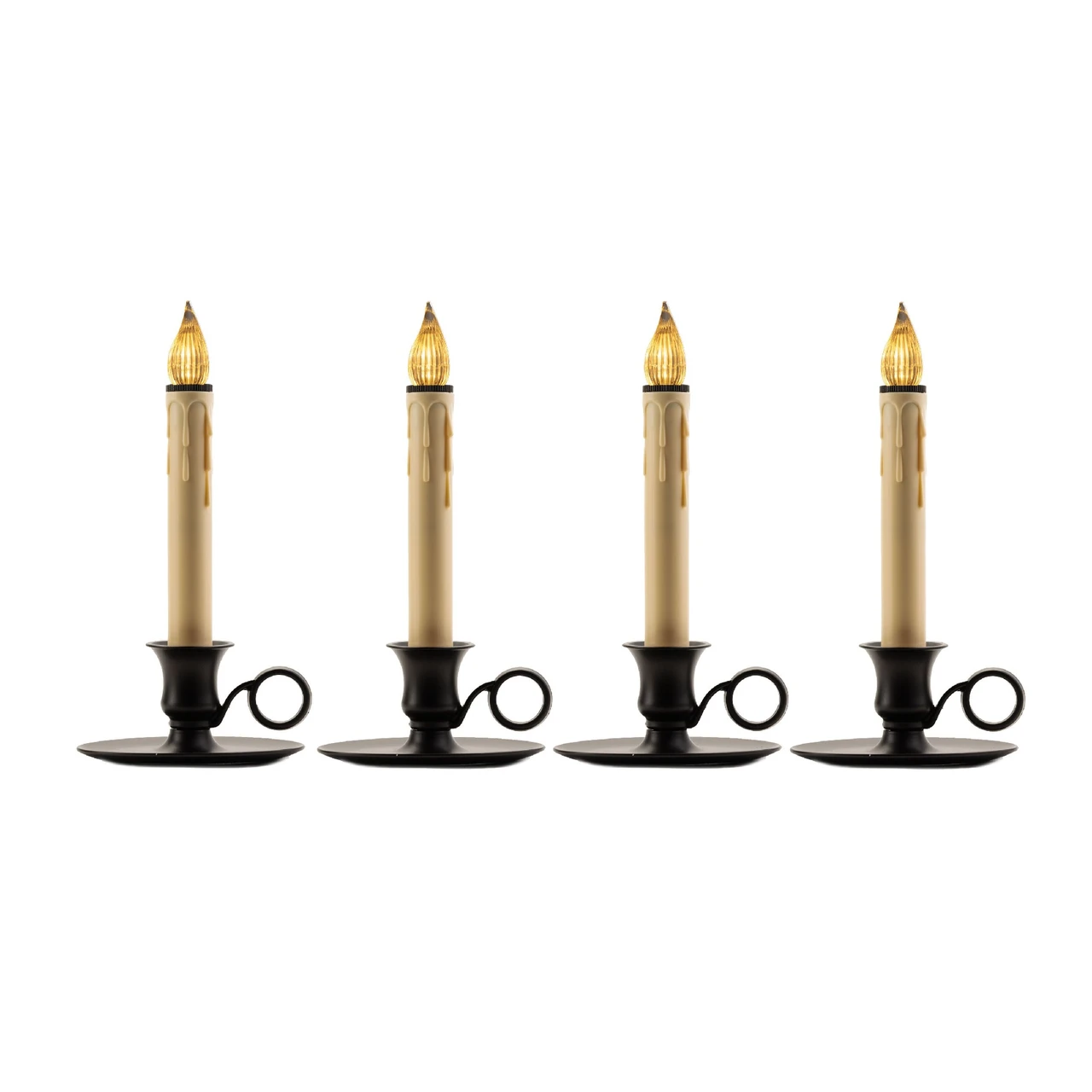 Lighted LED Window Candles with Sensor - 9" - Beige & Dark Brown - Set ...