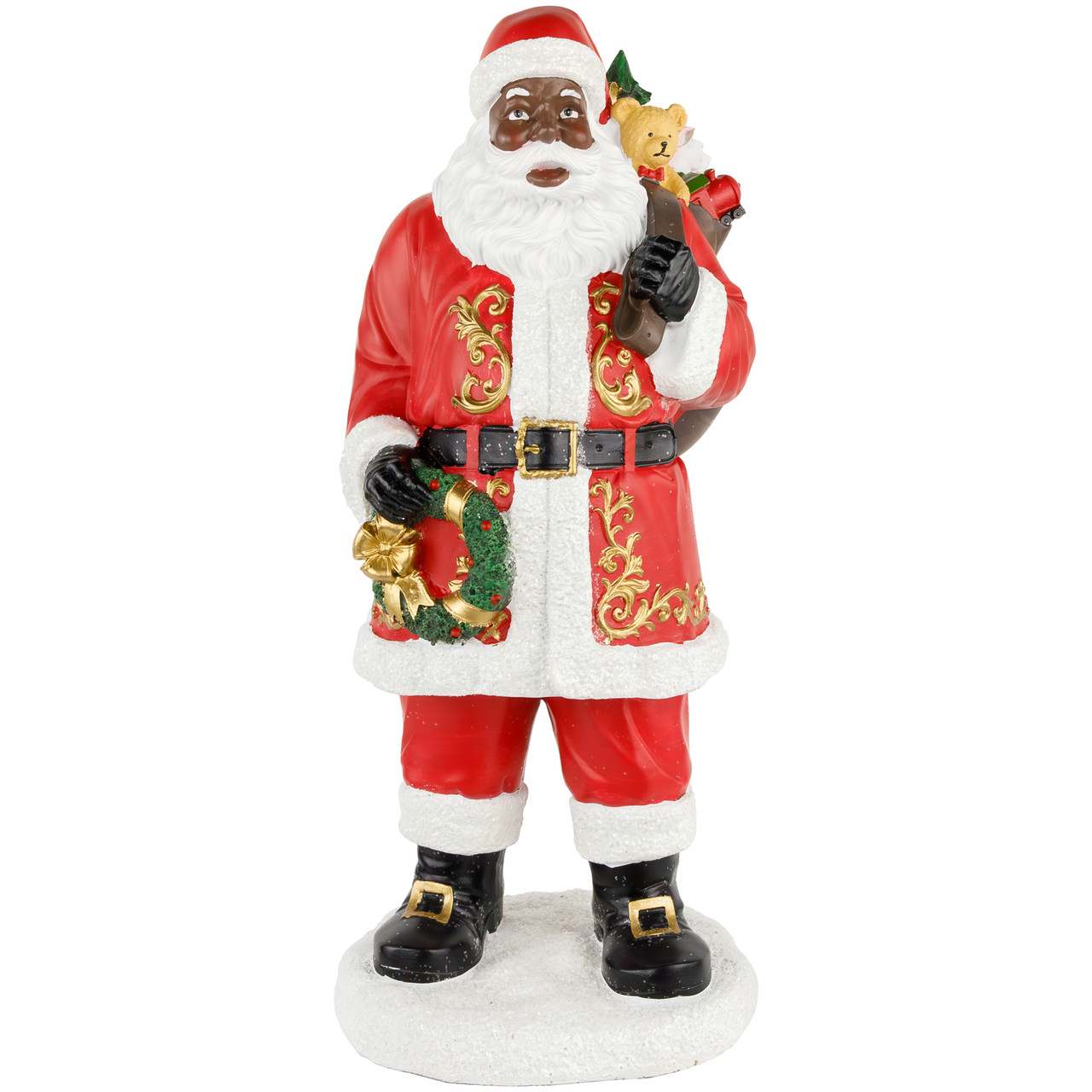 14" African American Santa Claus Christmas Figurine | Christmas Central