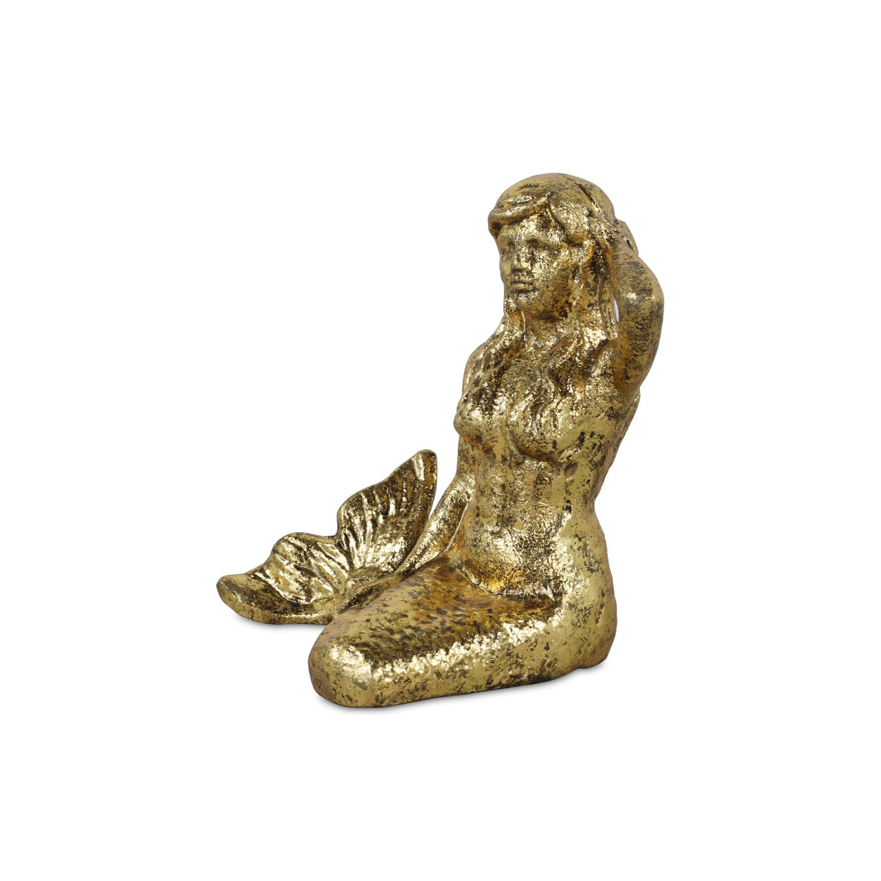 7" Gold Distressed Mermaid Tabletop Decoration | Christmas Central