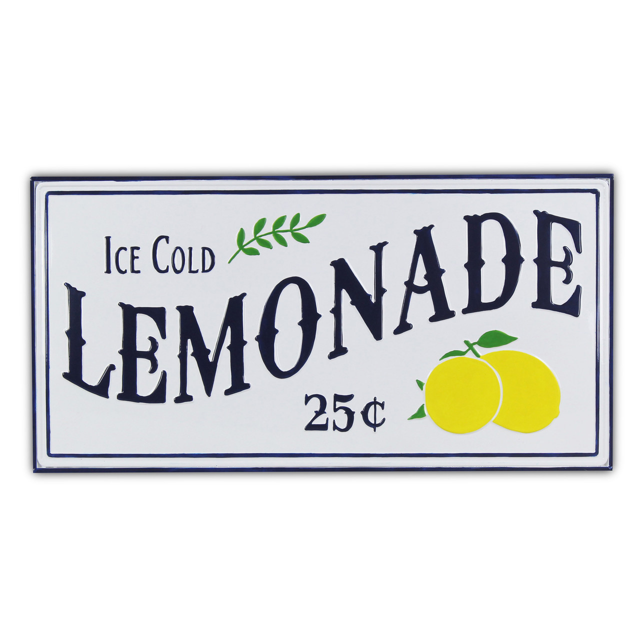 Ice Cold Lemonade Metal Wall Sign - 32" - Black | Christmas Central