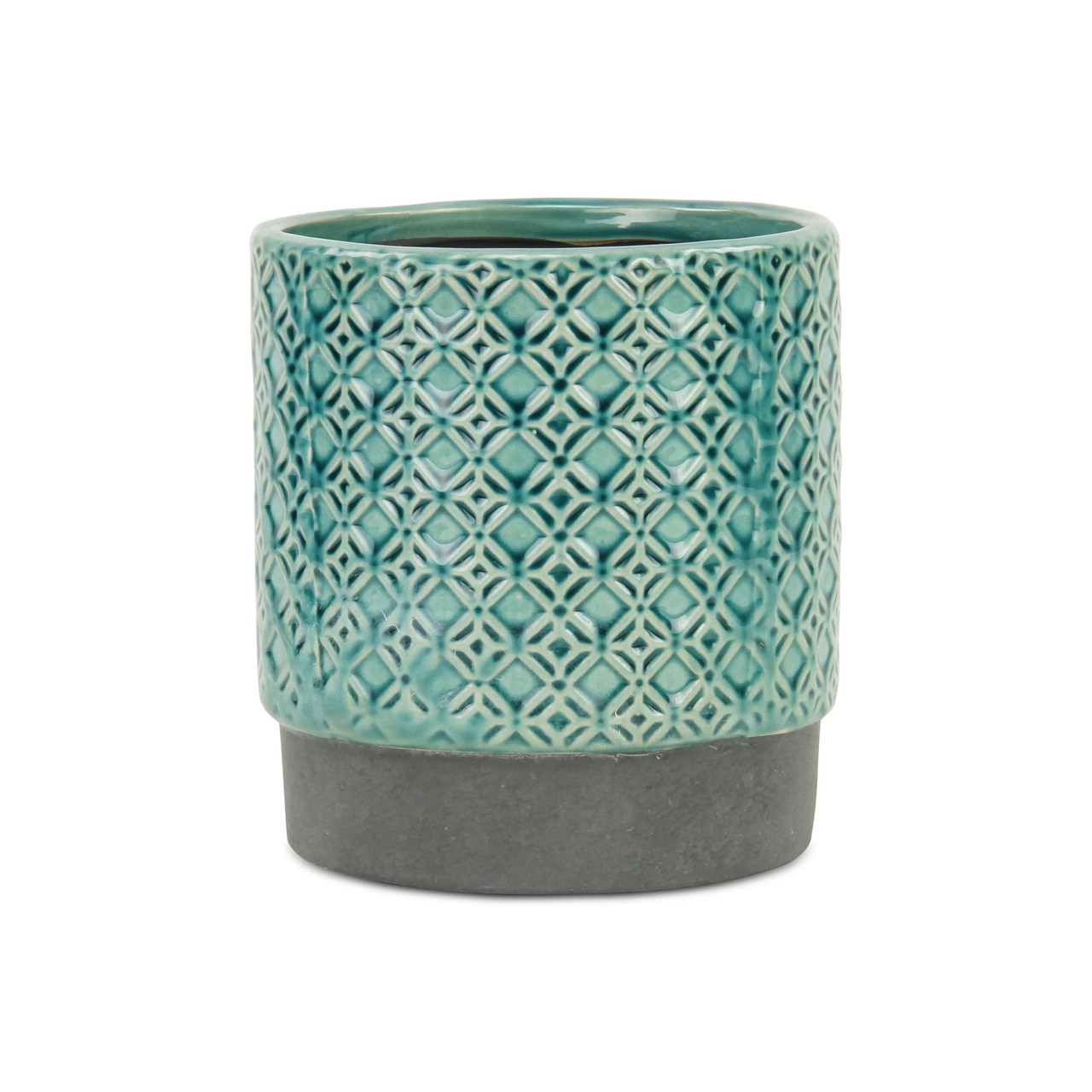 6.25" Large Blue Lattice Outdoor Planter Pot | Christmas Central