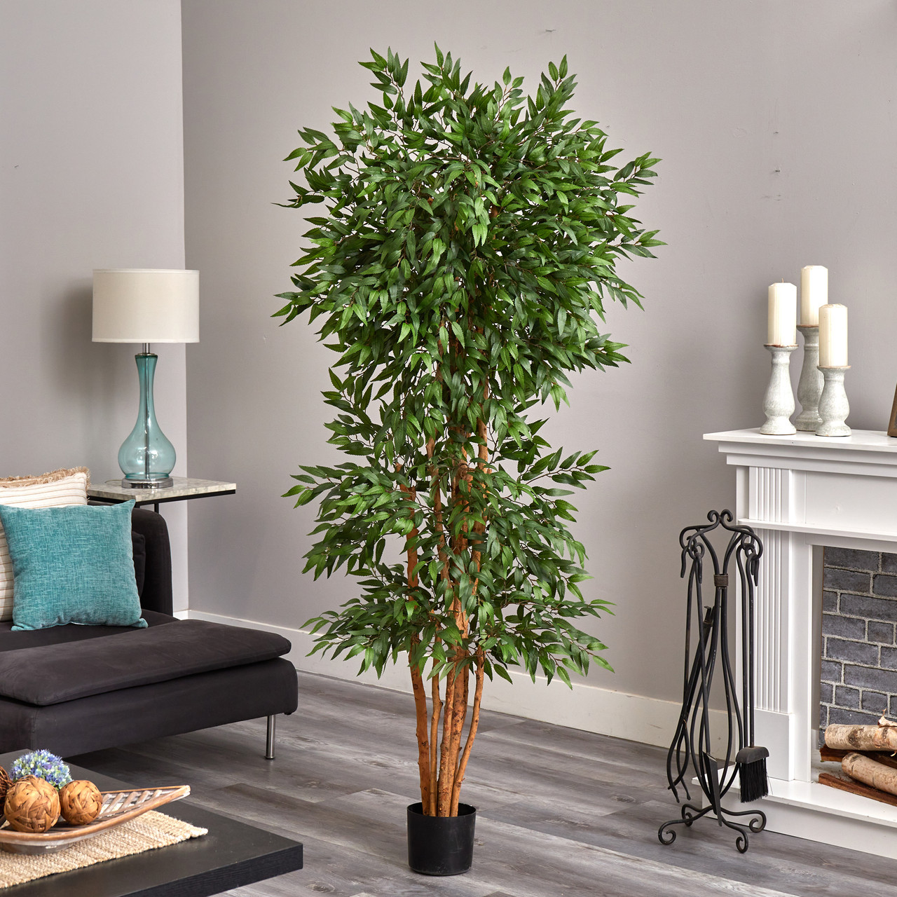 6' Artificial Silk Green Ash Potted Tree | Christmas Central