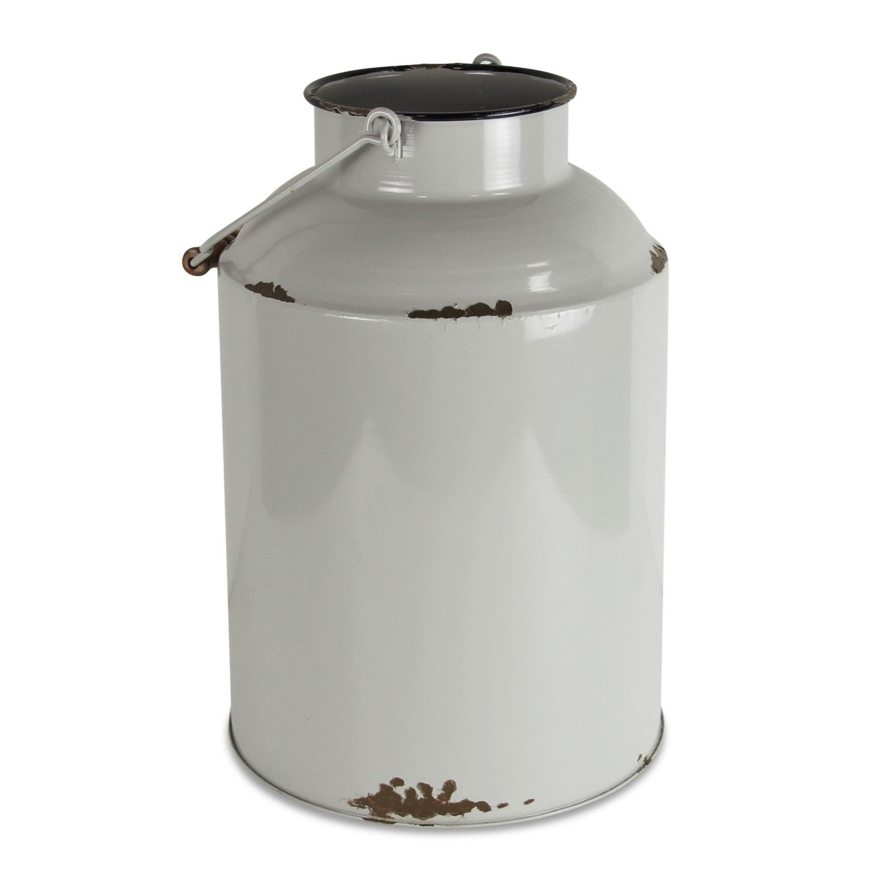 23" Gray & Black Solid Cylindrical Jug with Side Handle | Christmas Central