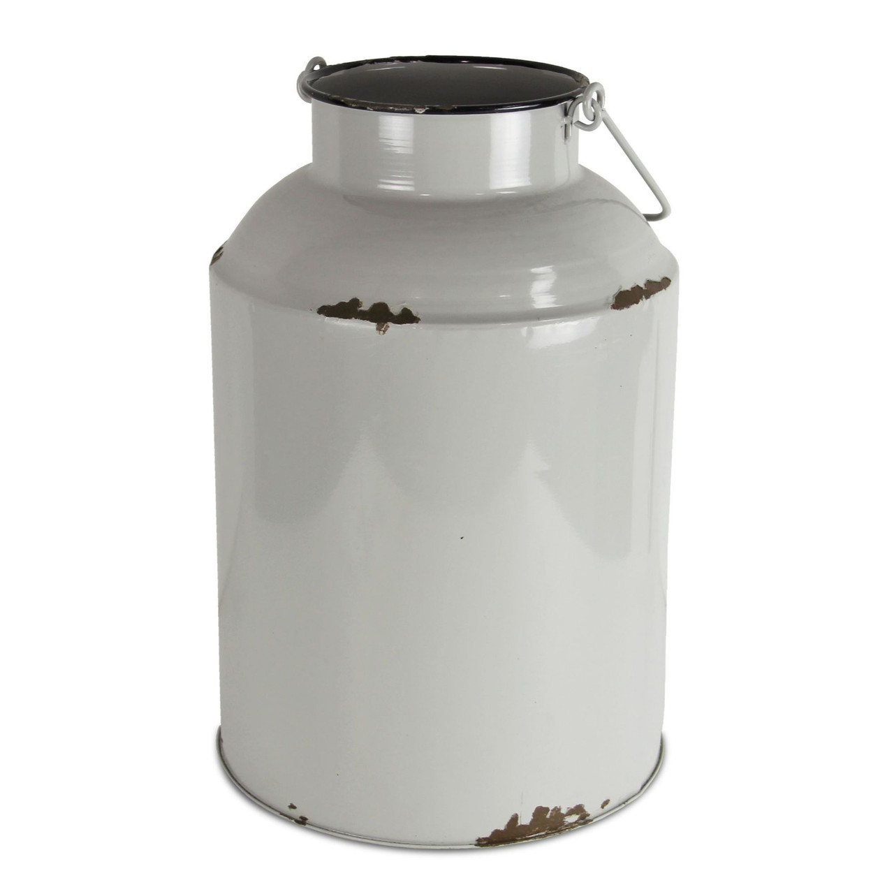 23" Gray & Black Solid Cylindrical Jug with Side Handle | Christmas Central