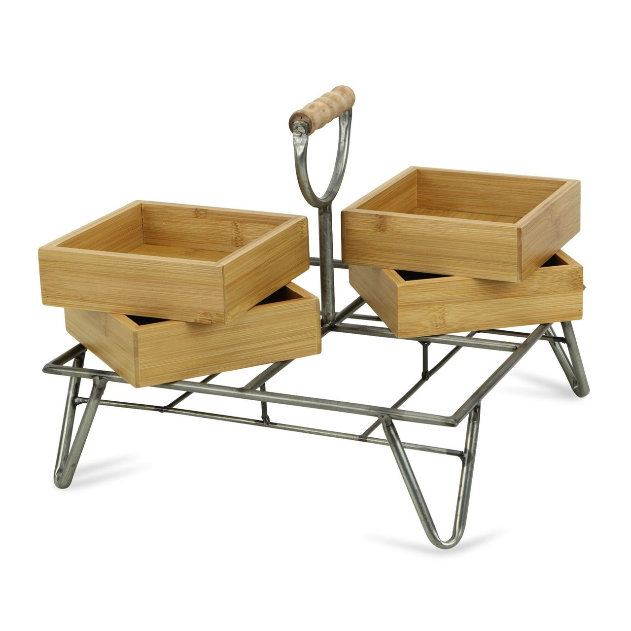12" Brown & Gray Square Storage Caddy with Center Handle | Christmas ...