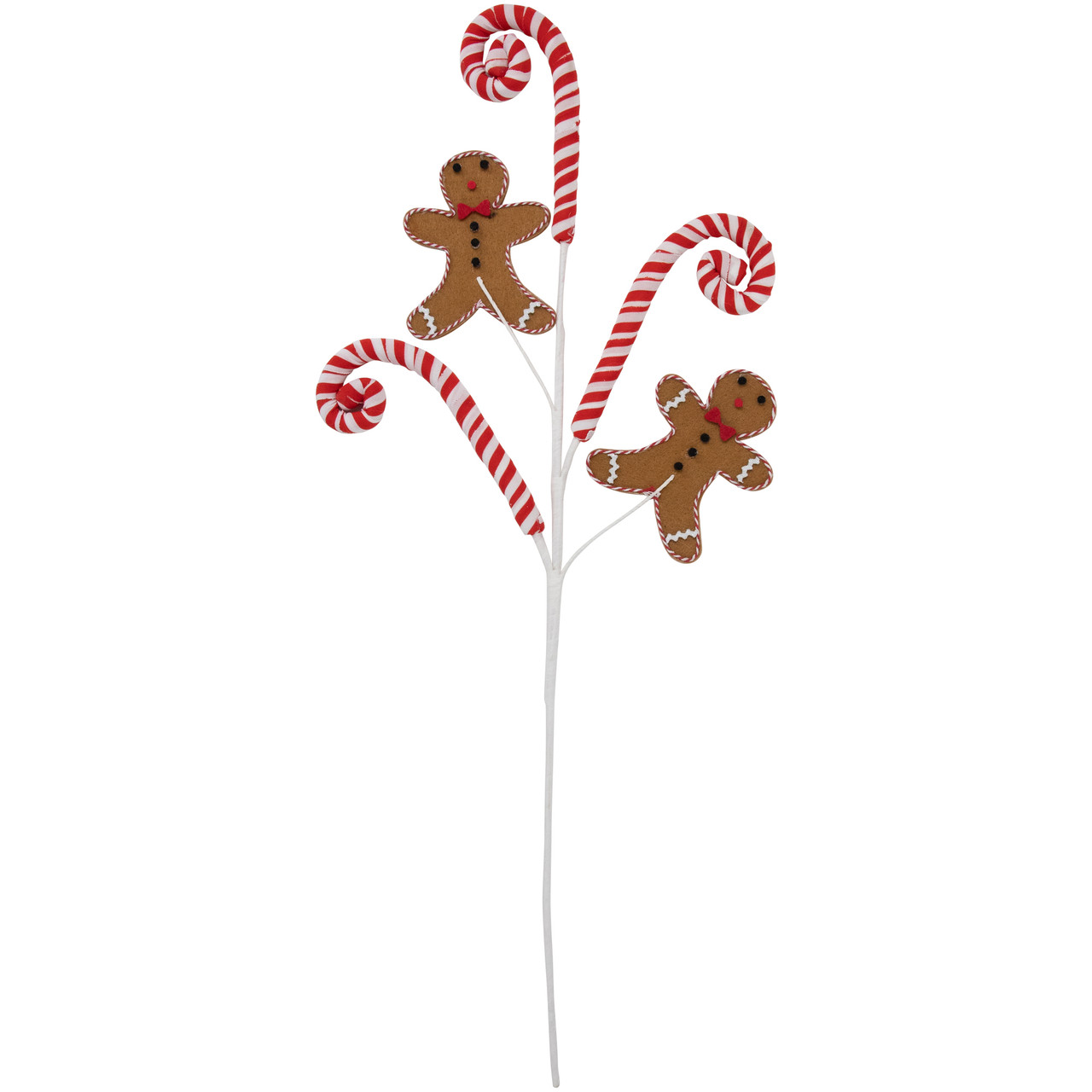 28" Gingerbread & Candy Cane Swirls Christmas Spray | Christmas Central