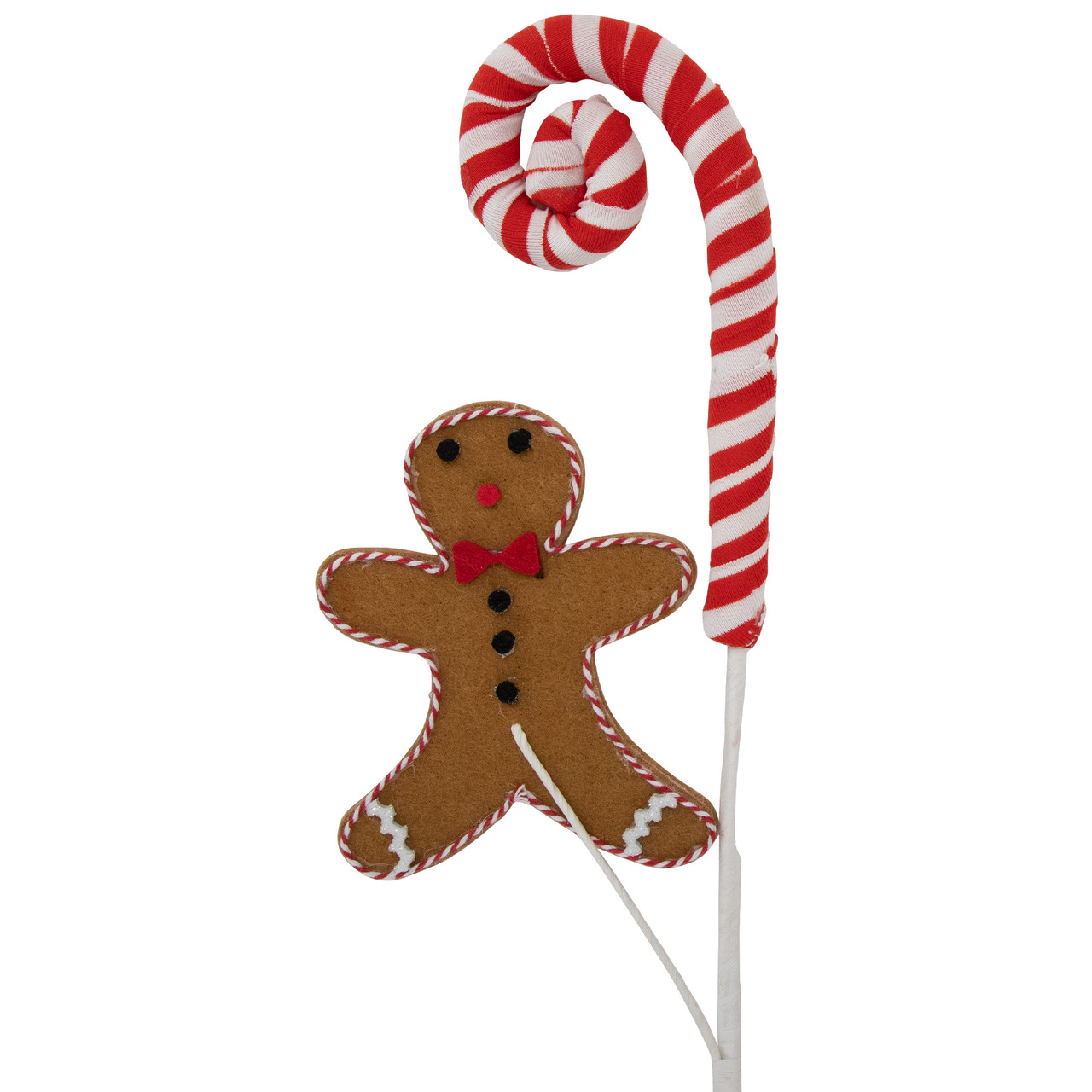 28" Gingerbread & Candy Cane Swirls Christmas Spray | Christmas Central