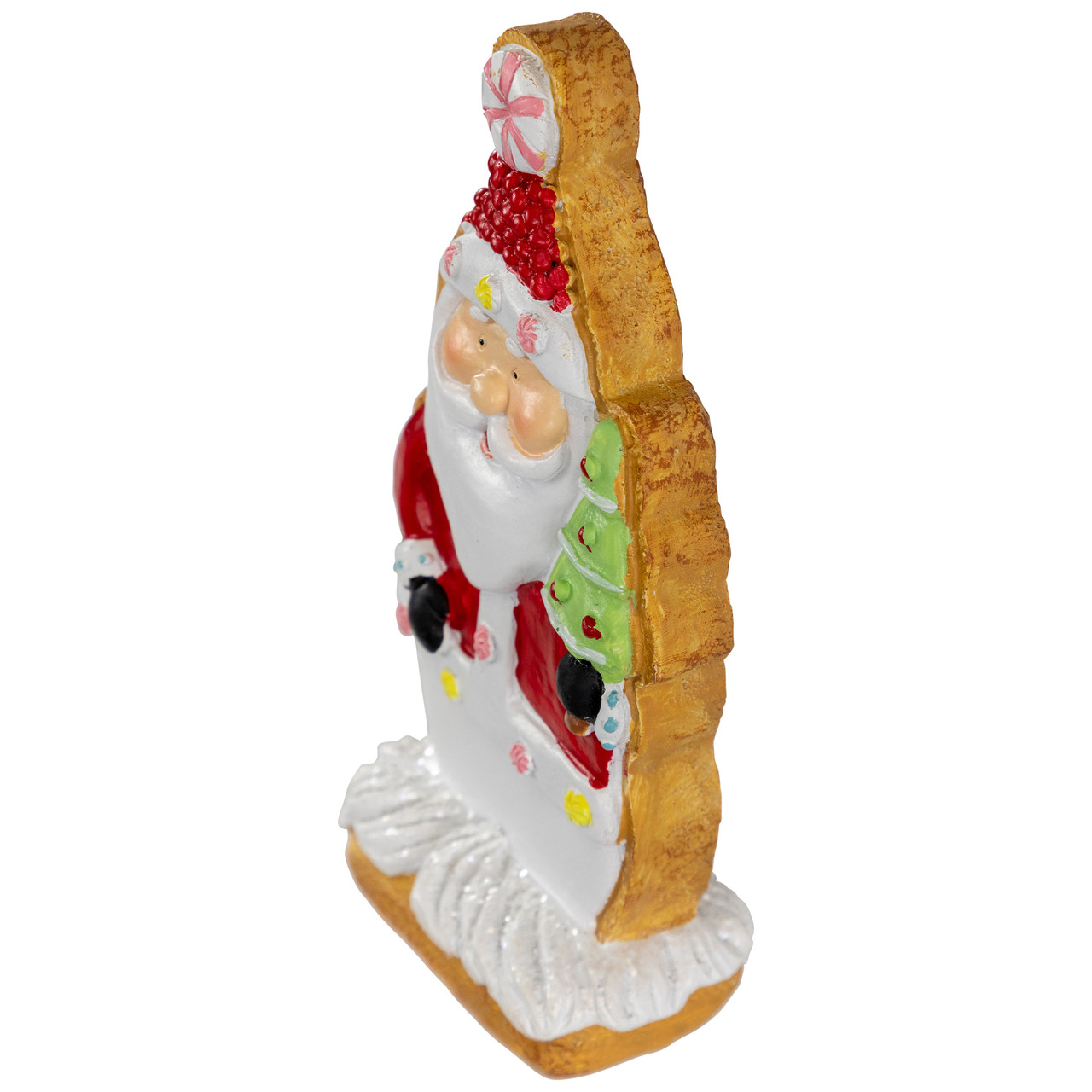 Gingerbread Santa with Tree Christmas Figurine - 7" | Christmas Central