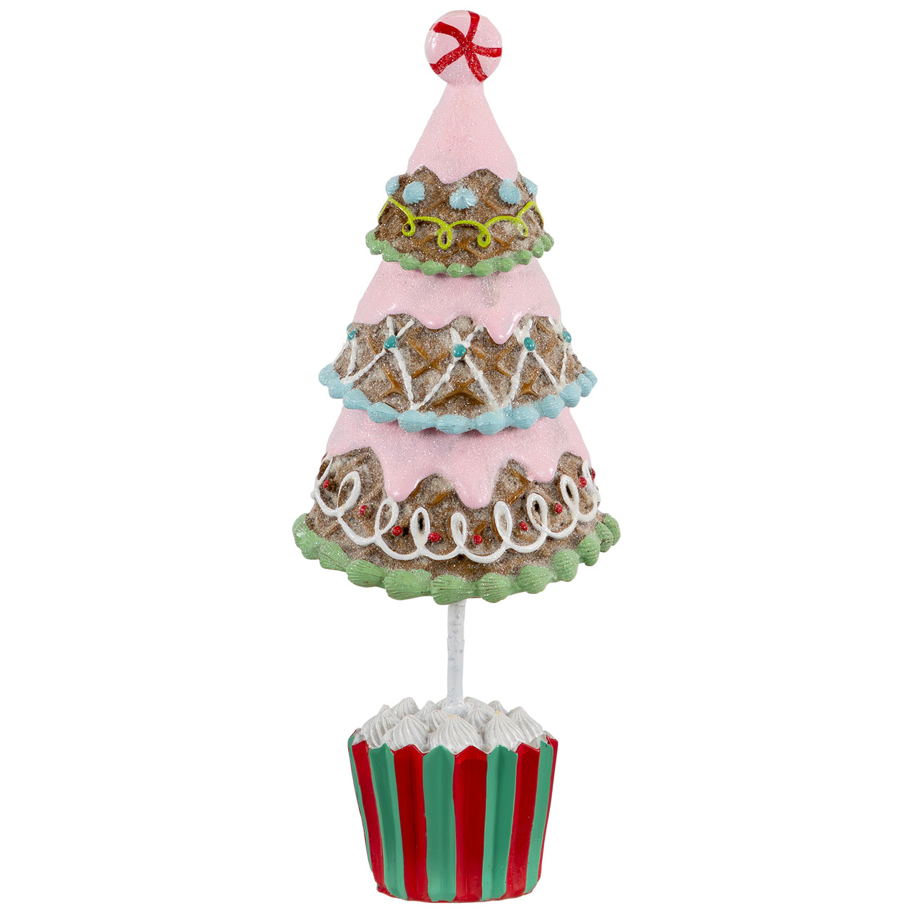 Frosted Waffle Cone Christmas Cupcake Tree - 10.25" | Christmas Central