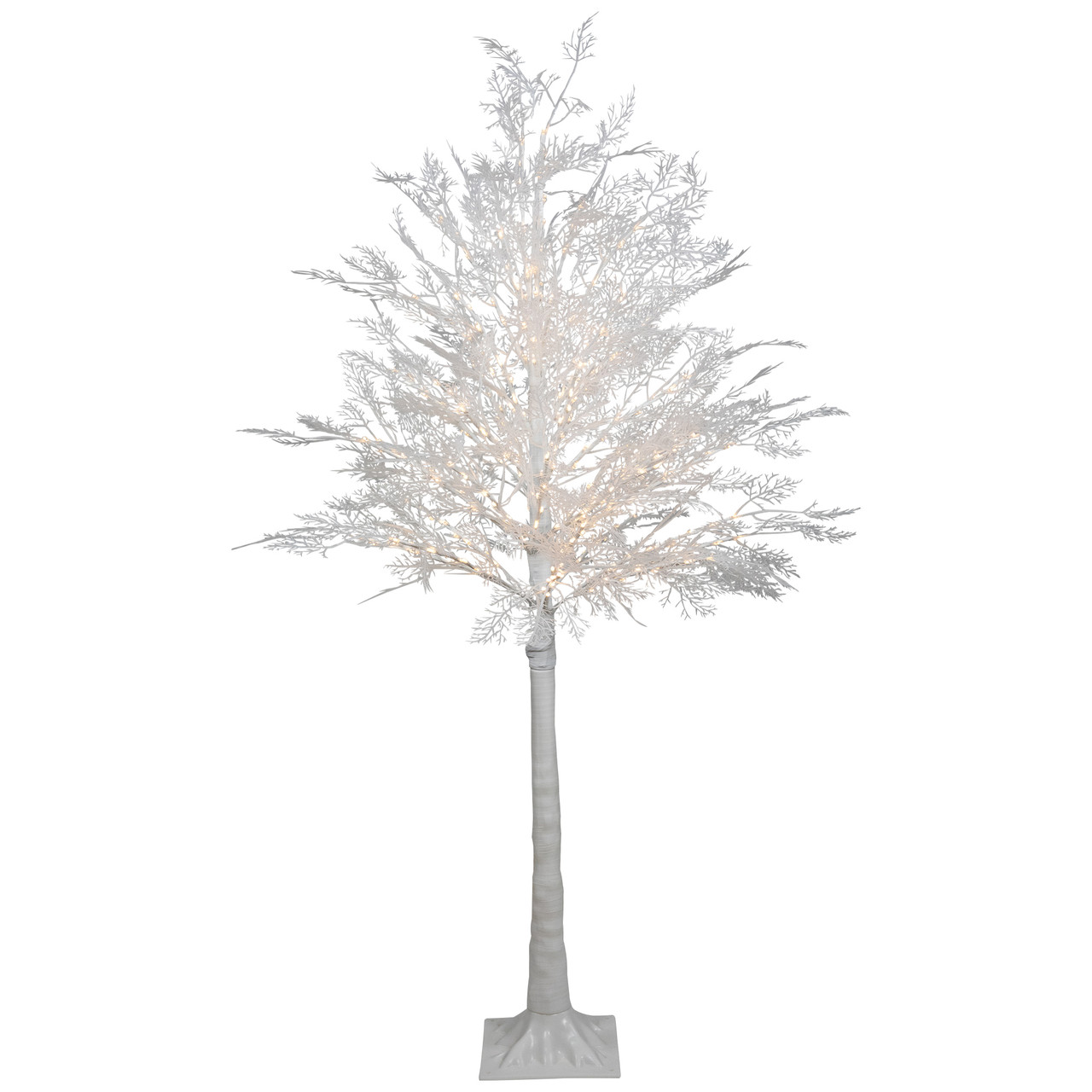 5' LED Lighted White Lace Artificial Christmas Tree - Warm White Lights ...