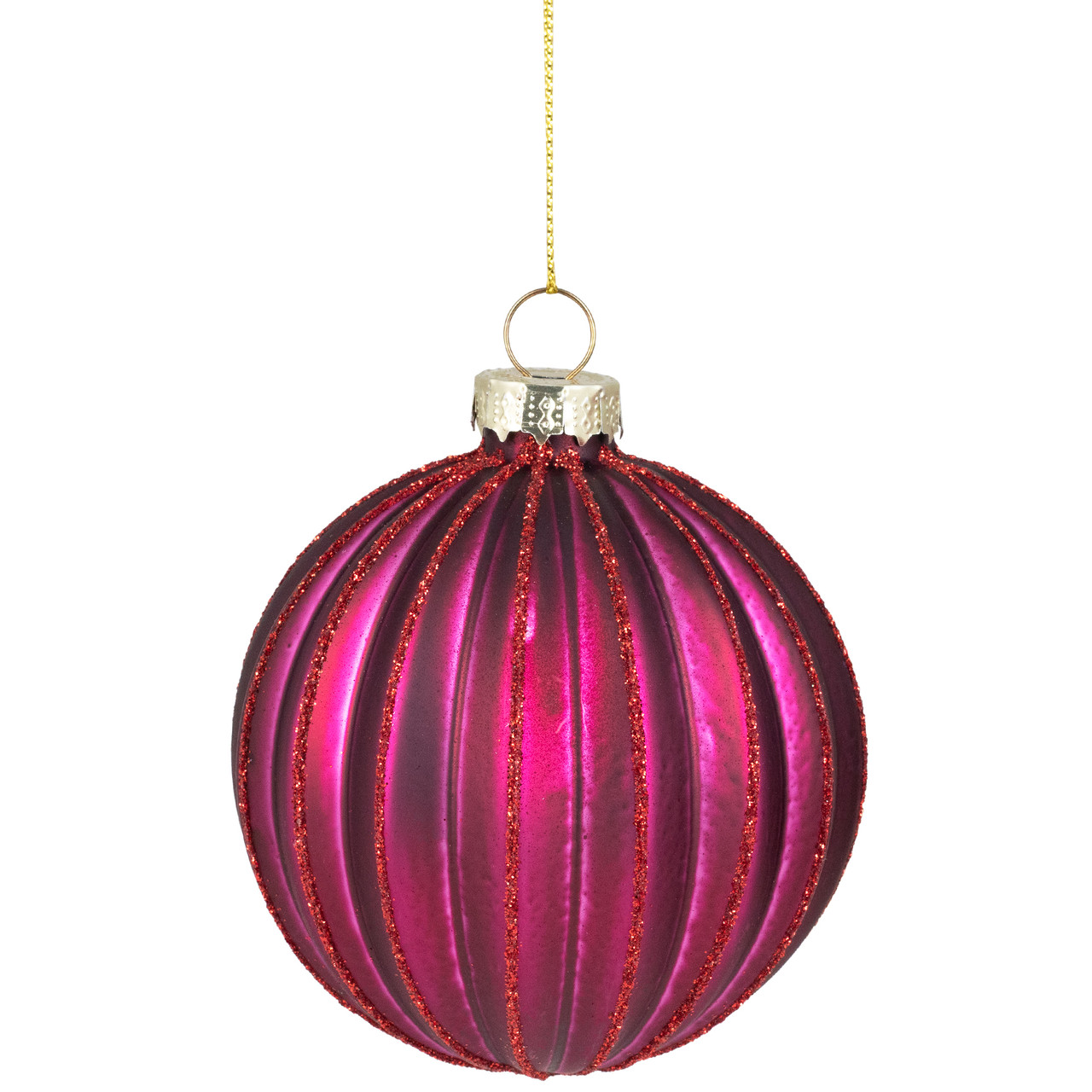 4ct Shiny Maroon Glass Ball Christmas Ornaments 3" (80mm) | Christmas ...