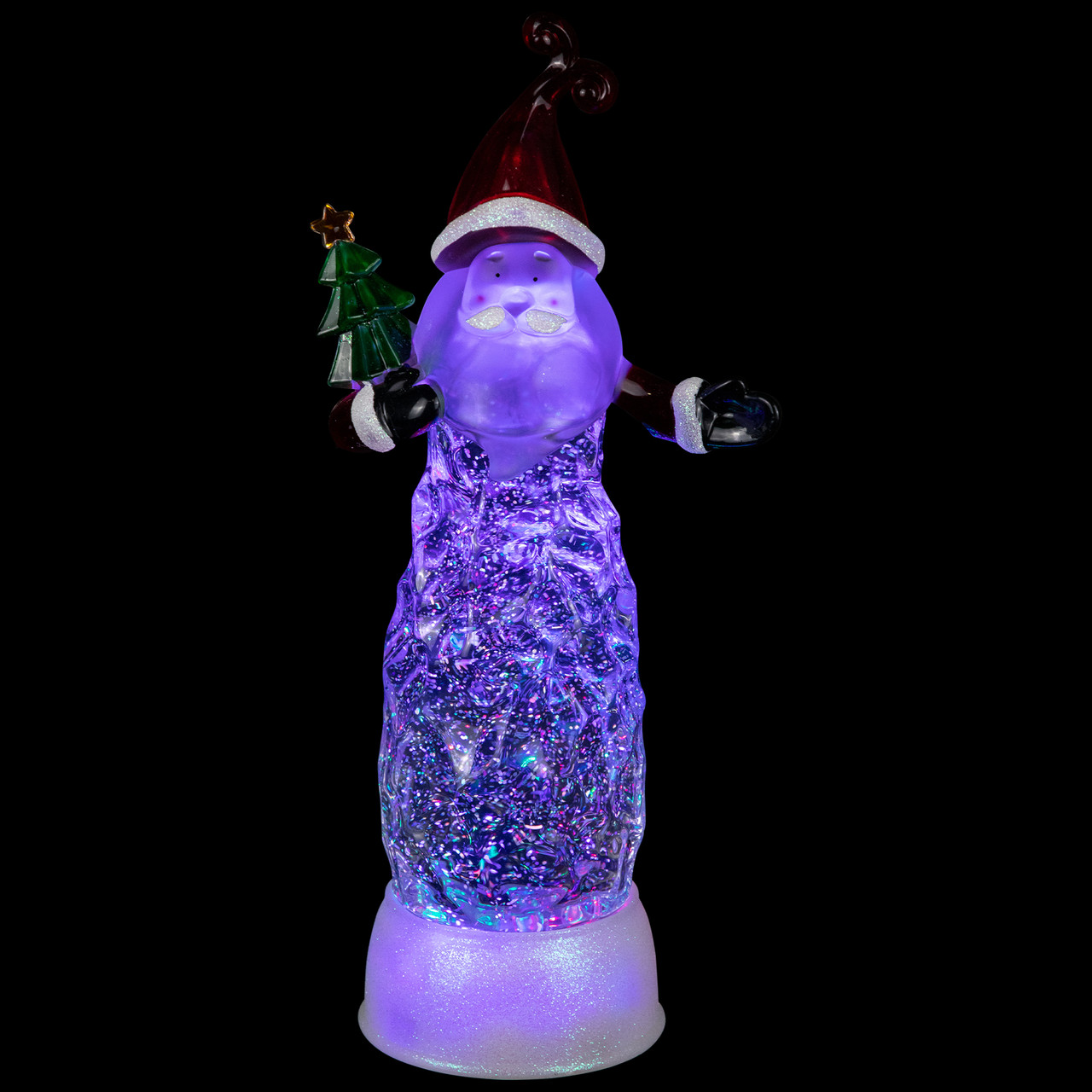 LED Lighted Santa Acrylic Christmas Snow Globe - 12" | Christmas Central