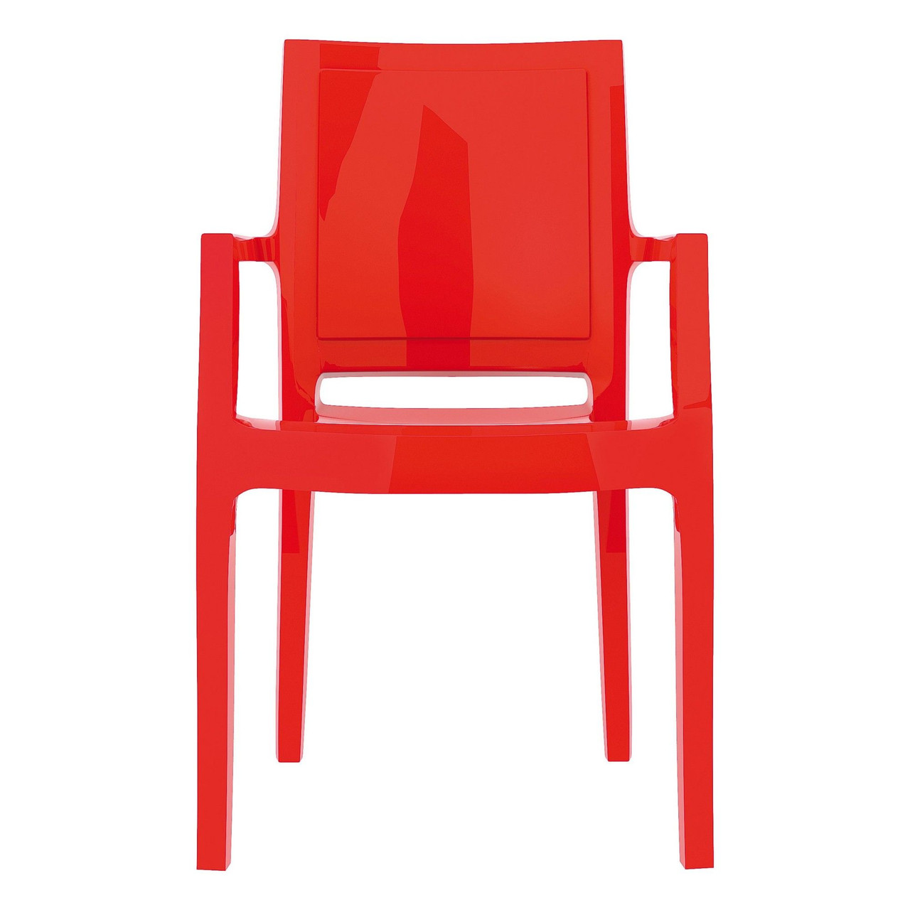 36" Red Glossy Stackable Outdoor Patio Dining Chair | Christmas Central