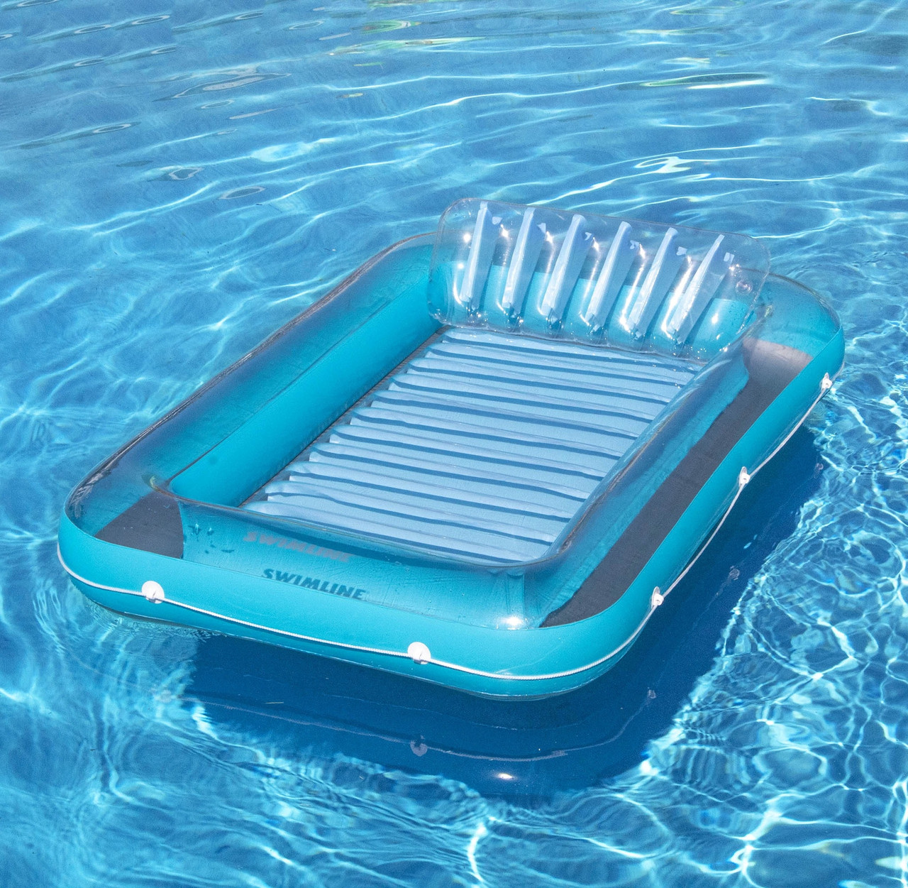 Blue Inflatable Swimming Pool Suntan Lounger with Pillow 70 ...