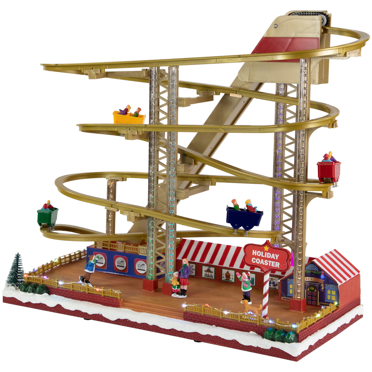 16.75" Animated & Musical Carnival Roller Coaster LED Lighted Christmas ...
