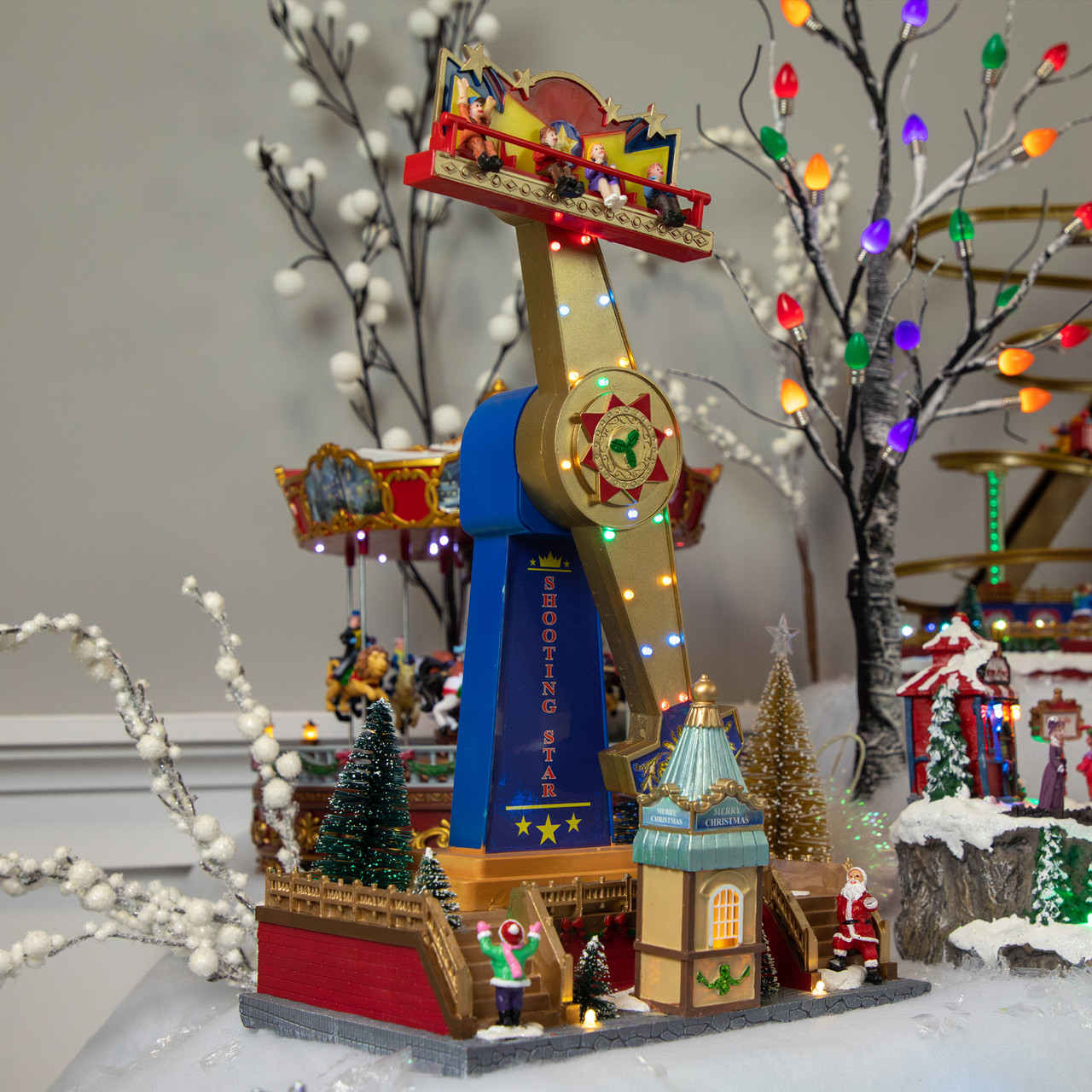 LED Animated & Musical Carnival Ride Christmas Village Display - 16 ...