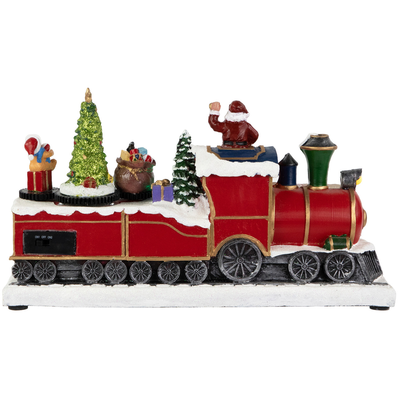 12" LED Lighted Animated & Musical Toy Shop Train Christmas Village ...