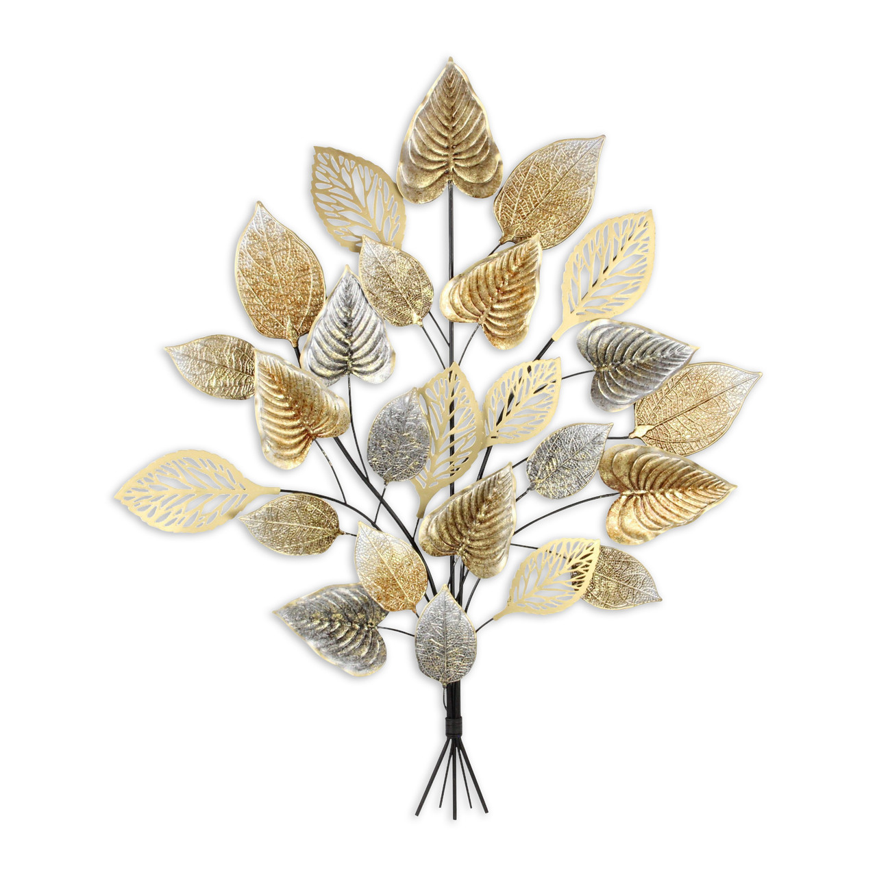 Rustic Fall Leaf Bouquet Wall Decoration Gold & Silver - 38.25 ...