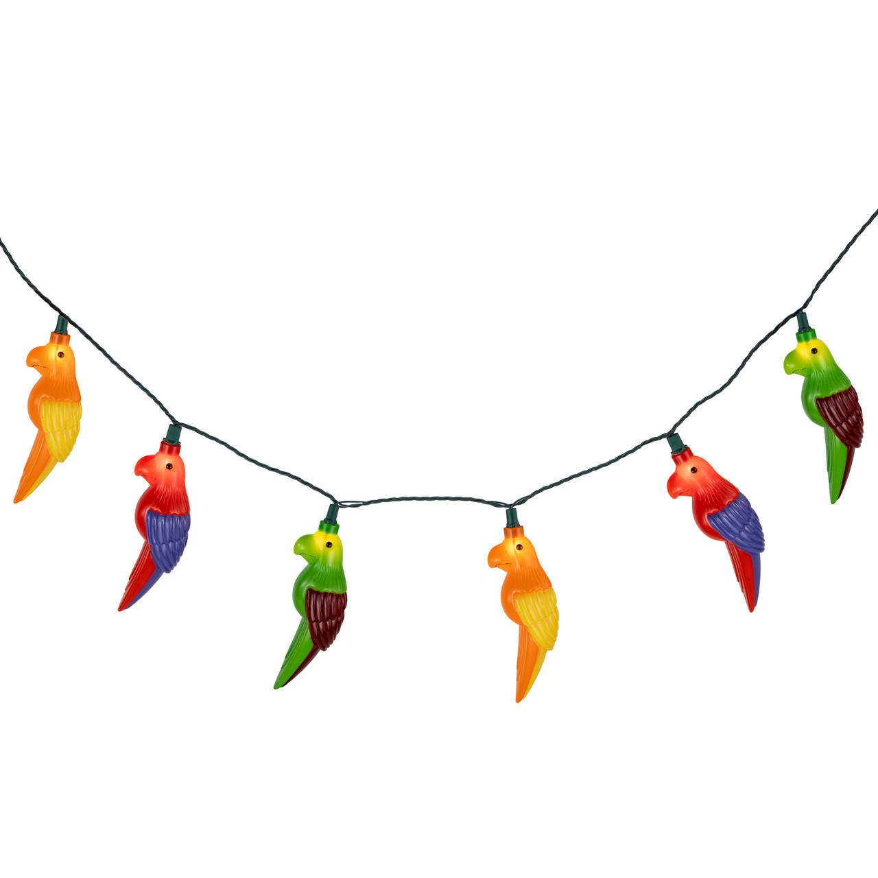 Parrot Patio Light Set - 6' Green Wire - 10ct | Christmas Central