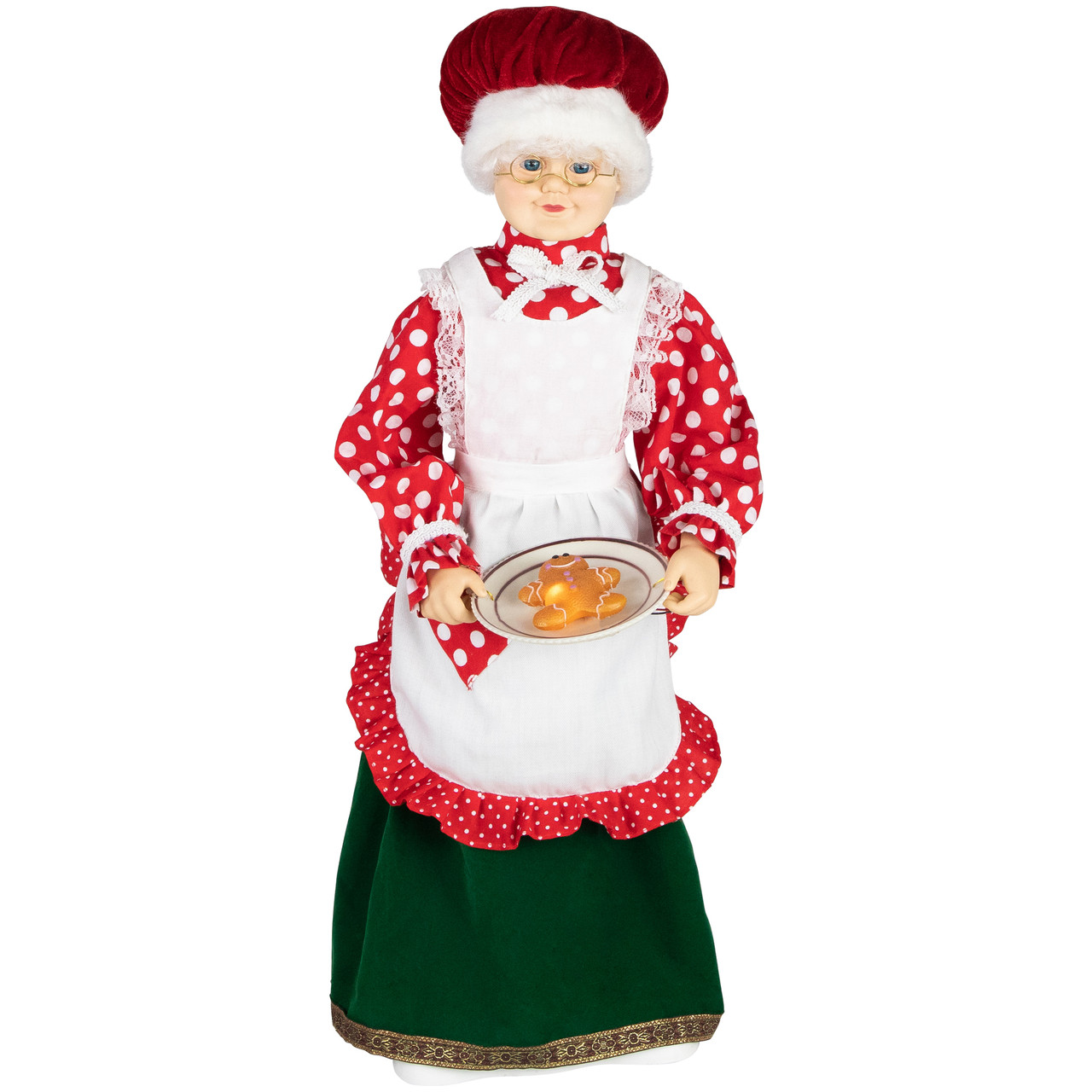 24" Animated & Musical Mrs. Claus with Gingerbread Cookie Christmas ...