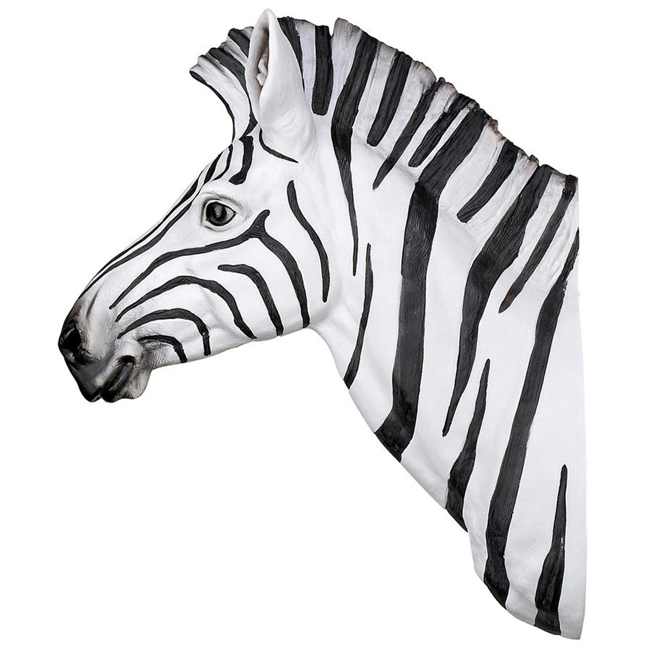 Serengeti Zebra Trophy Wall Sculpture - 17.5" - White & Black ...